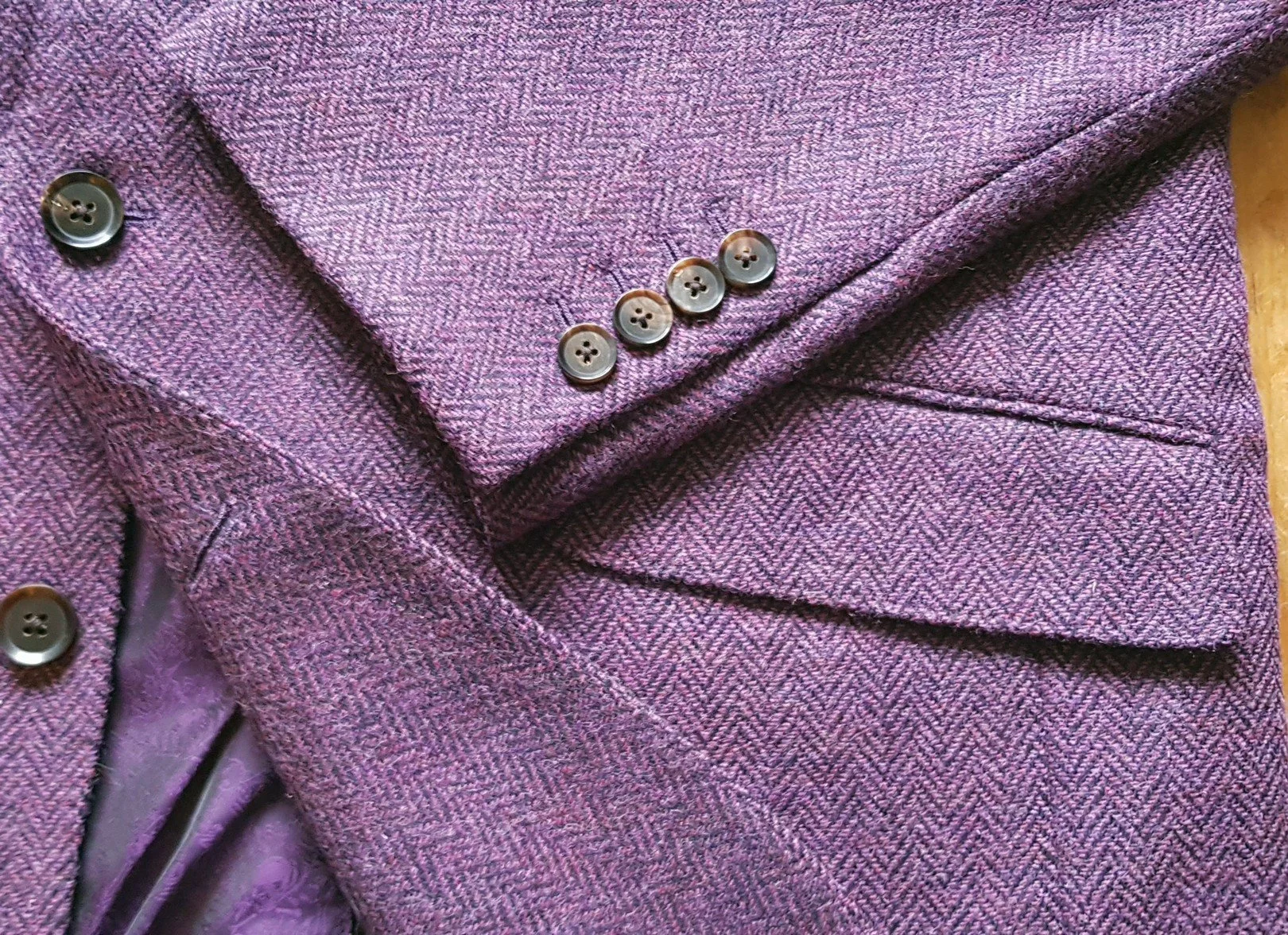 3 Piece Suit in Holland and Sherry Purple Herringbone Tweed — TWEED ADDICT