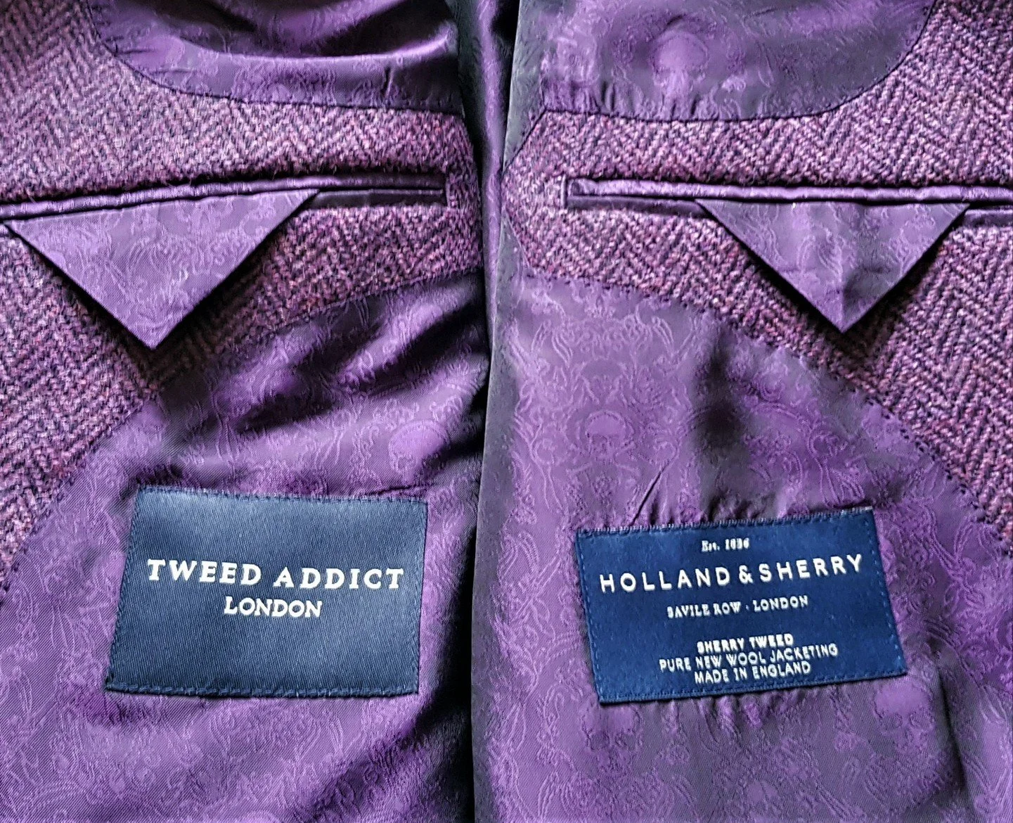 3 Piece Suit in Holland and Sherry Purple Herringbone Tweed — TWEED ADDICT