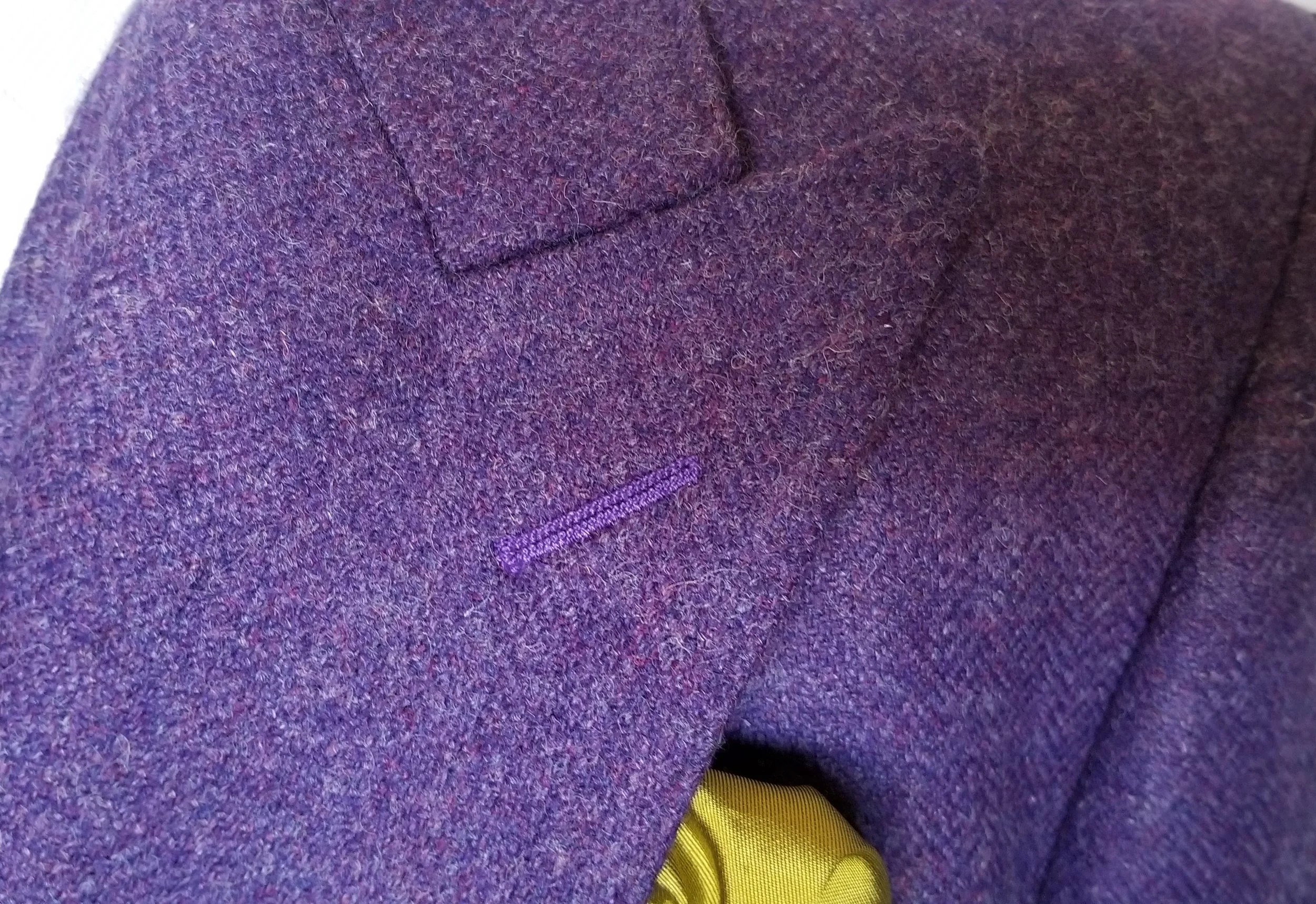 3 Piece Suit in Purple Herringbone Cheviot Tweed — TWEED ADDICT