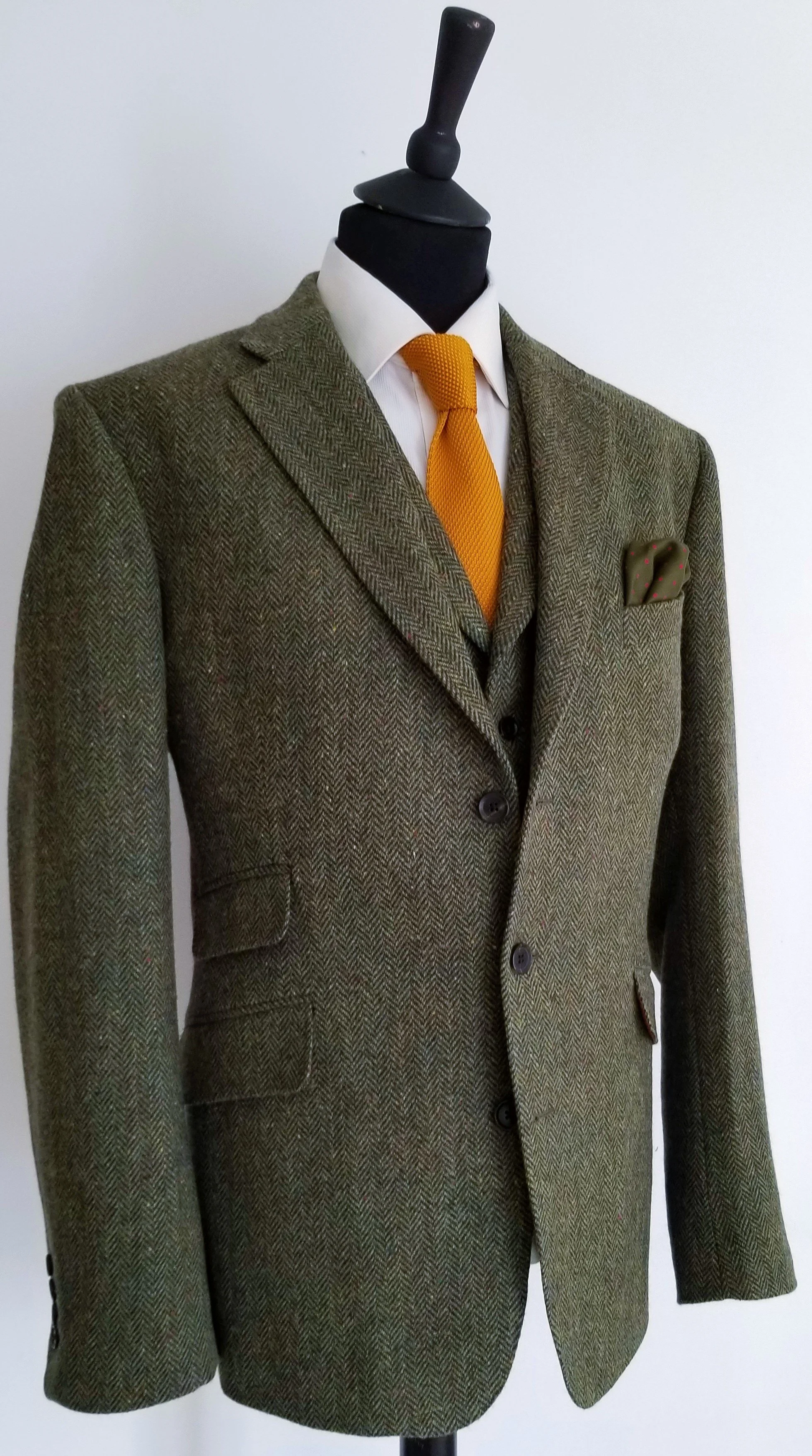 Bow Tie Luxury Hunter Green Donegal Tweed - Adjustable Tweed Formal ...