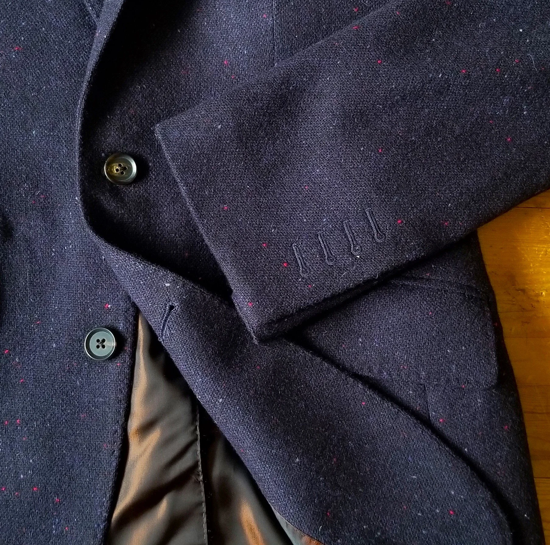 3 Piece Suit in Navy Blue Donegal Tweed — TWEED ADDICT