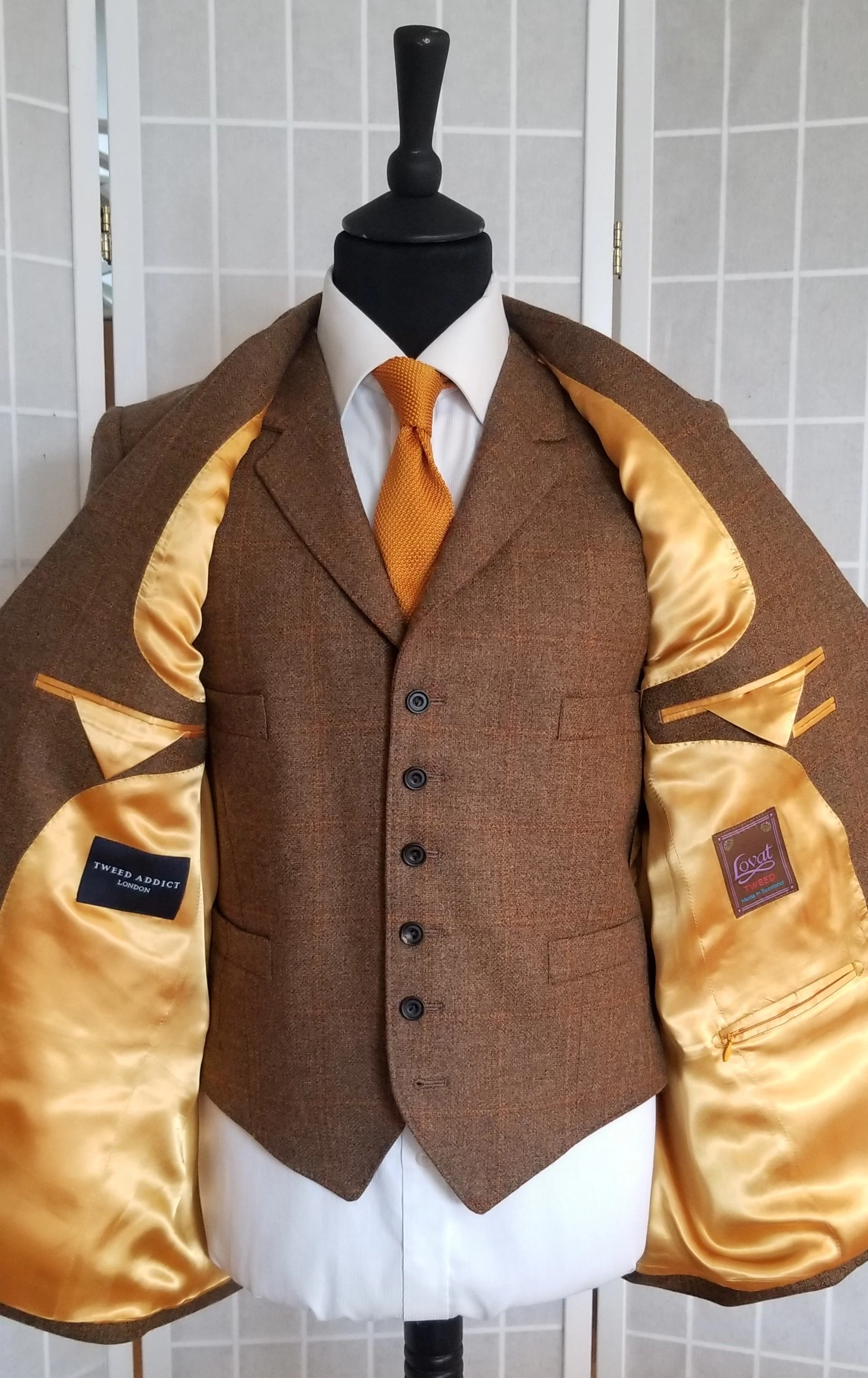 3 Piece Suit in Brown Triple Check Tweed by Lovat Mill — TWEED ADDICT