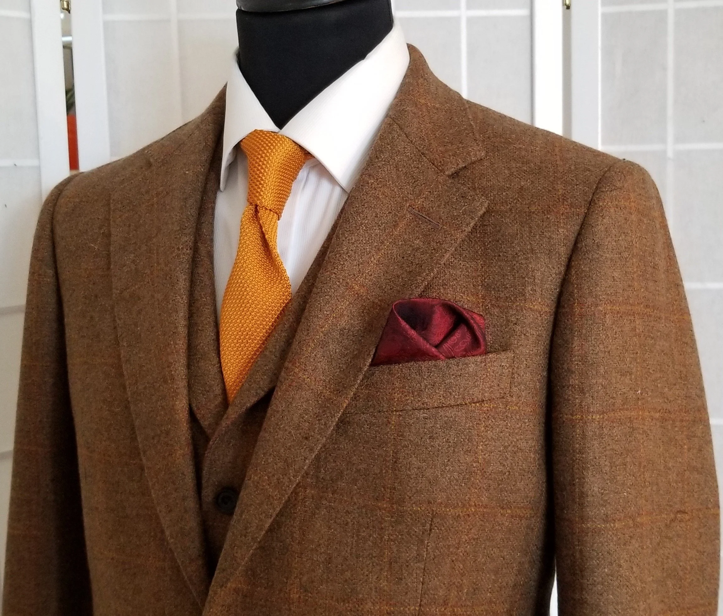3 Piece Suit in Brown Triple Check Tweed by Lovat Mill — TWEED ADDICT