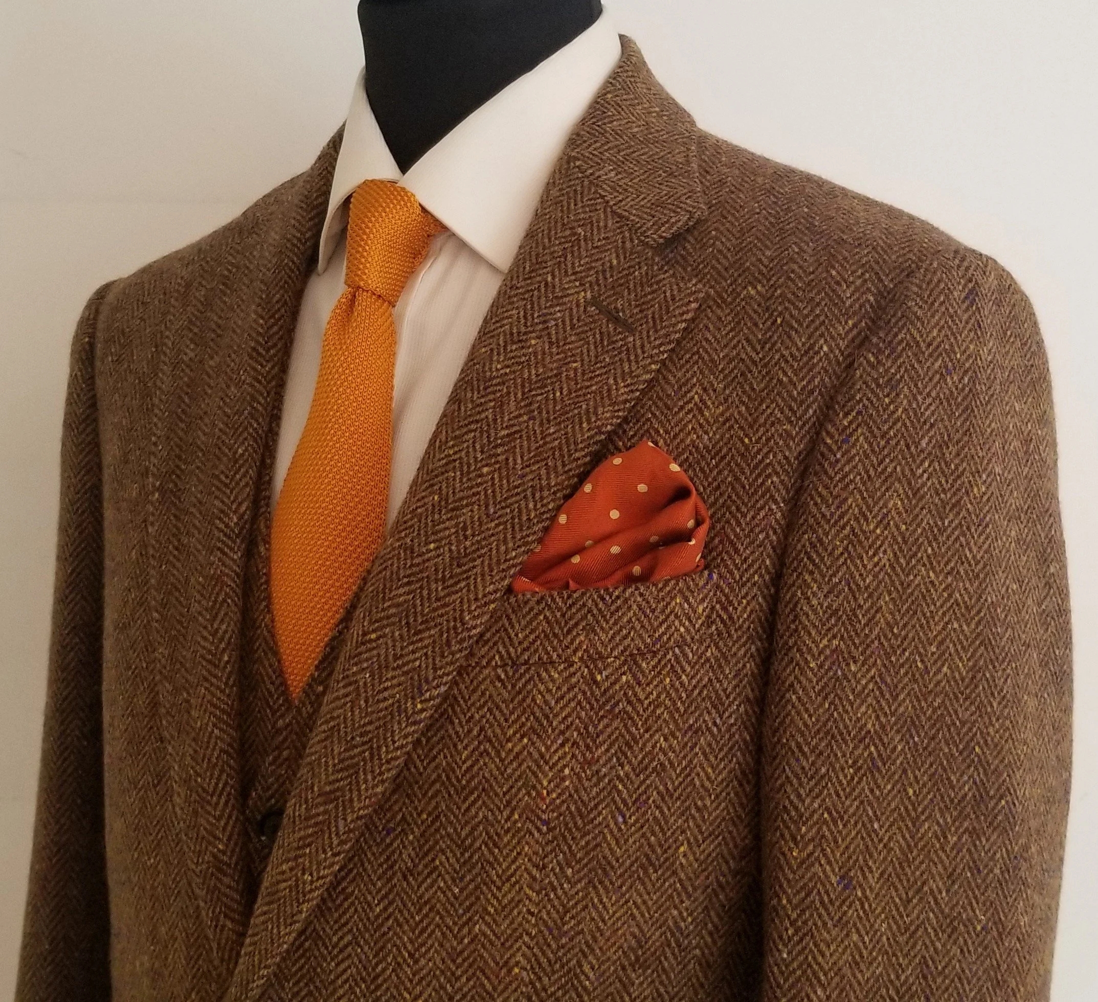 3 Piece Suit in Brown Herringbone Donegal Tweed by Magee — TWEED ADDICT