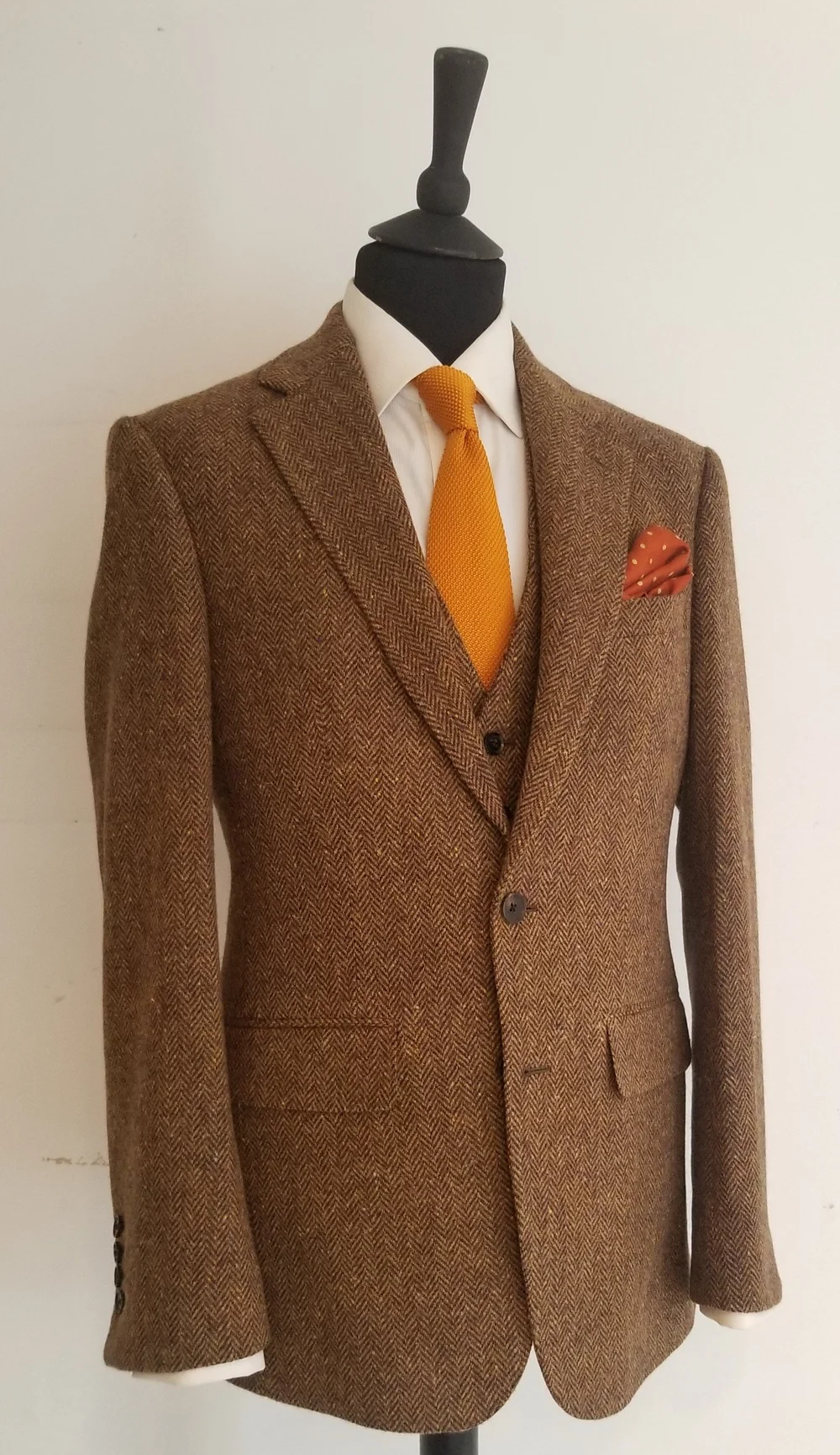 3 Piece Suit in Brown Herringbone Donegal Tweed by Magee — TWEED ADDICT