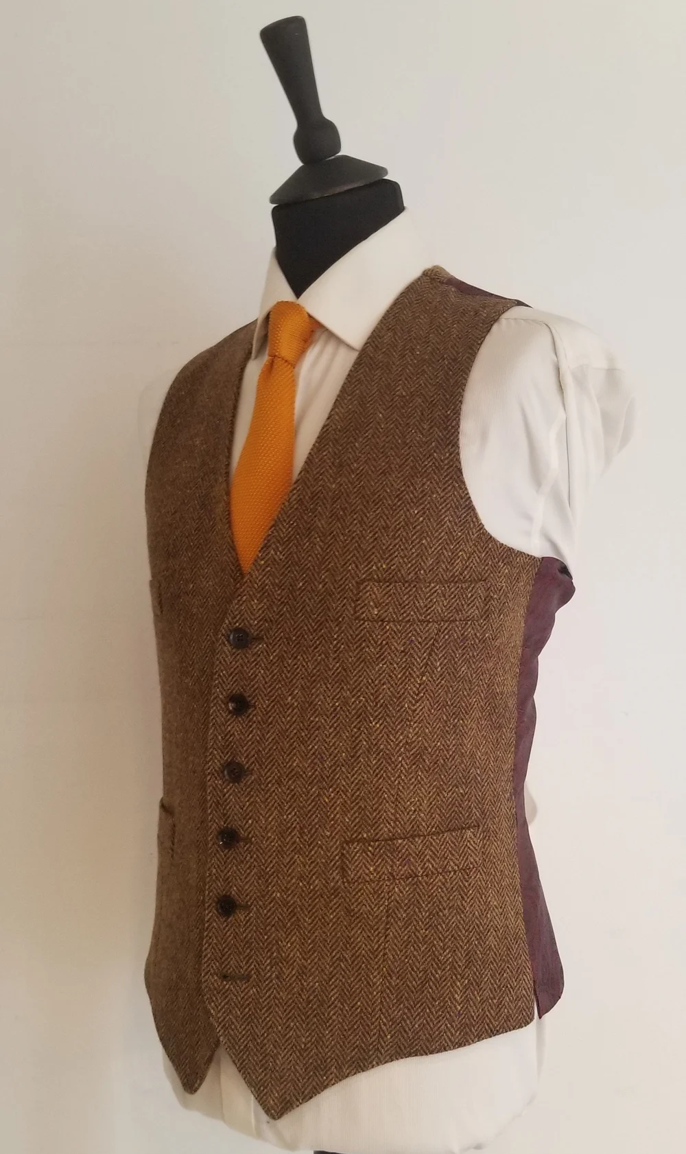 3 Piece Suit in Brown Herringbone Donegal Tweed by Magee — TWEED ADDICT