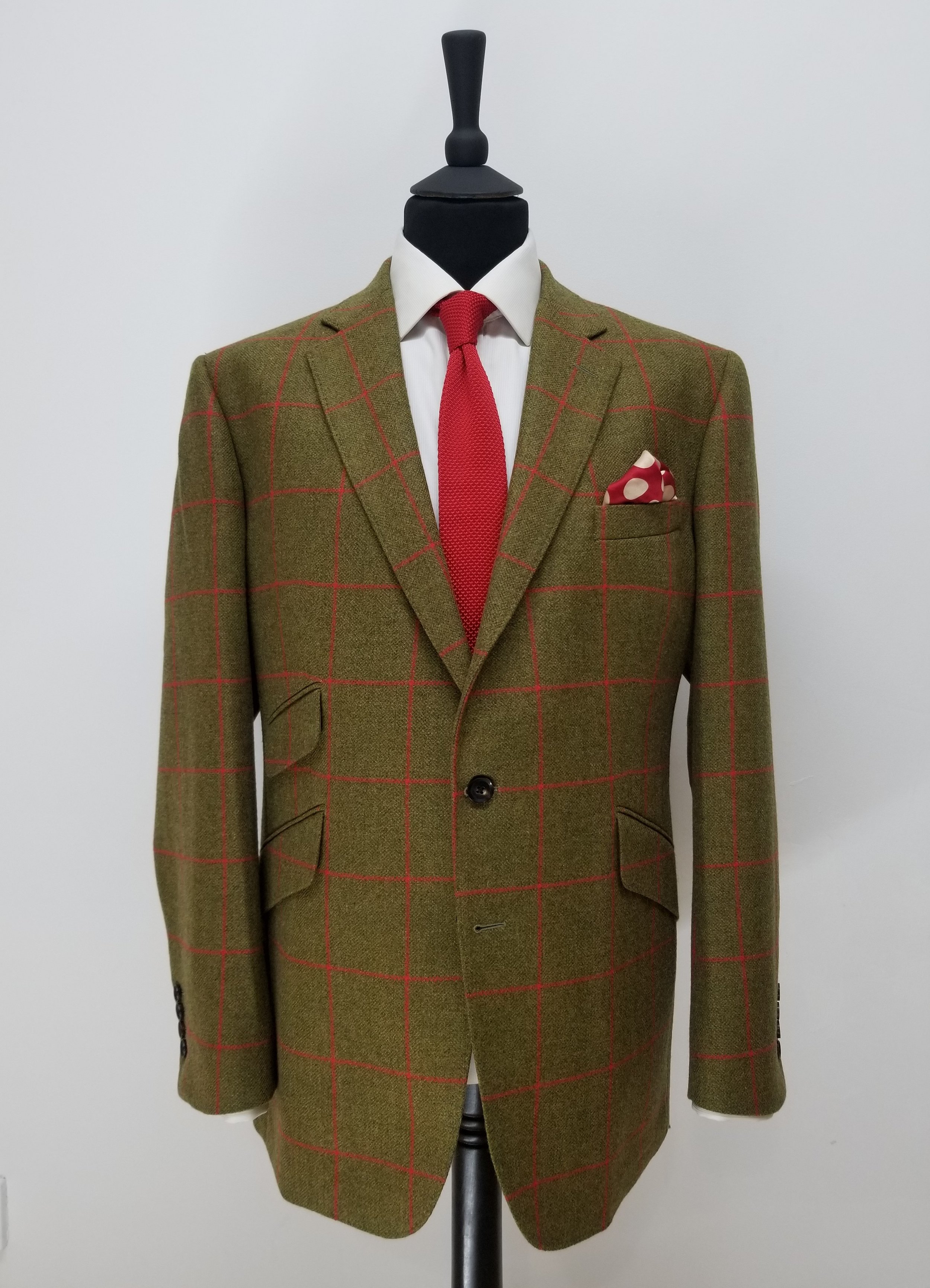 Bold Green and Red Check Tweed Jacket in Porter and Harding Glenroyal ...