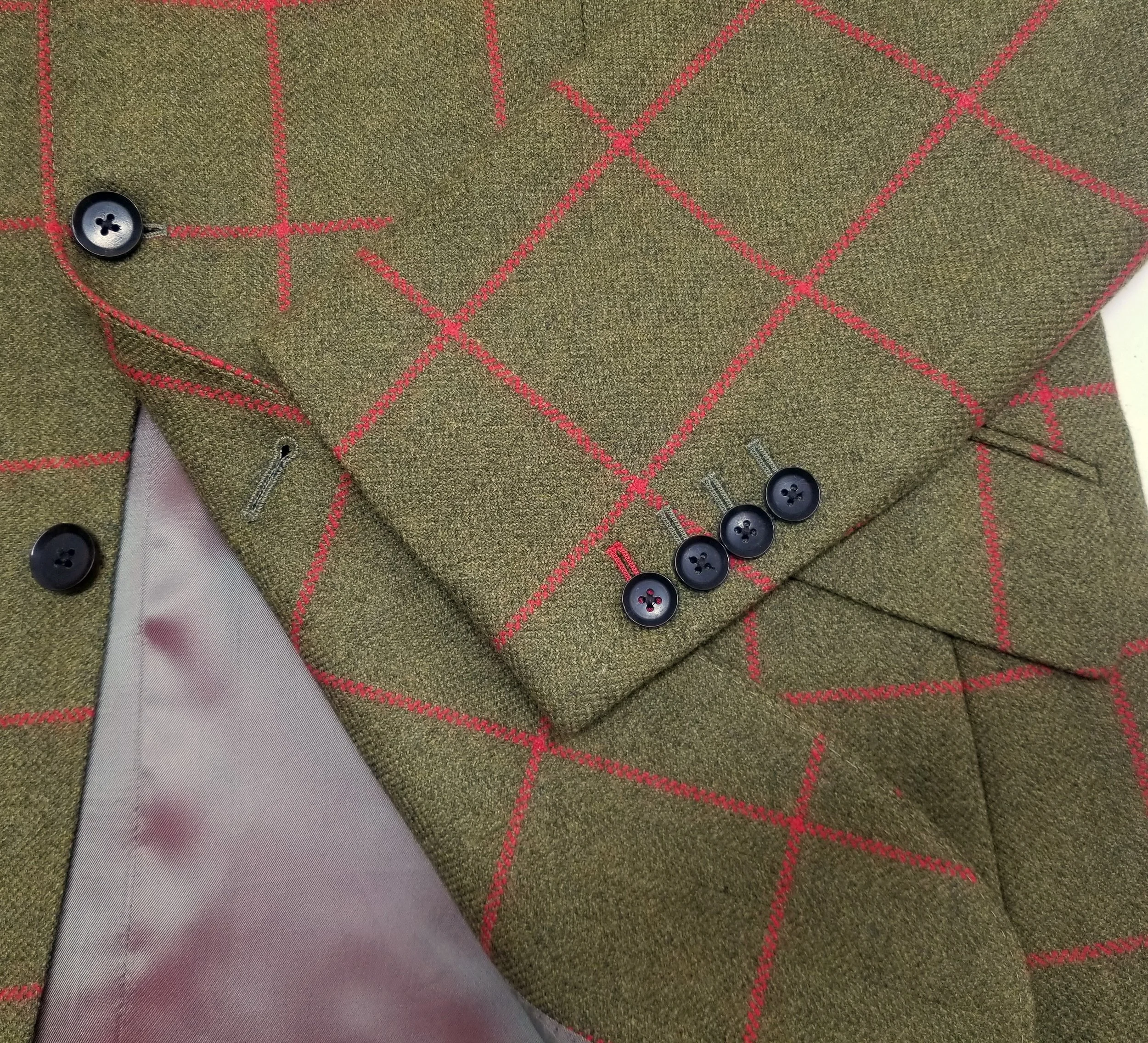 Bold Green and Red Check Tweed Jacket in Porter and Harding Glenroyal ...