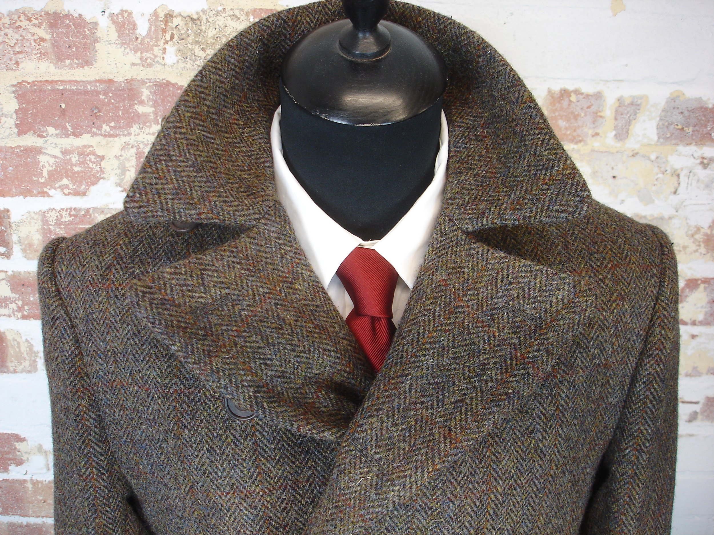 Herringbone Harris Tweed Pea Coat — TWEED ADDICT