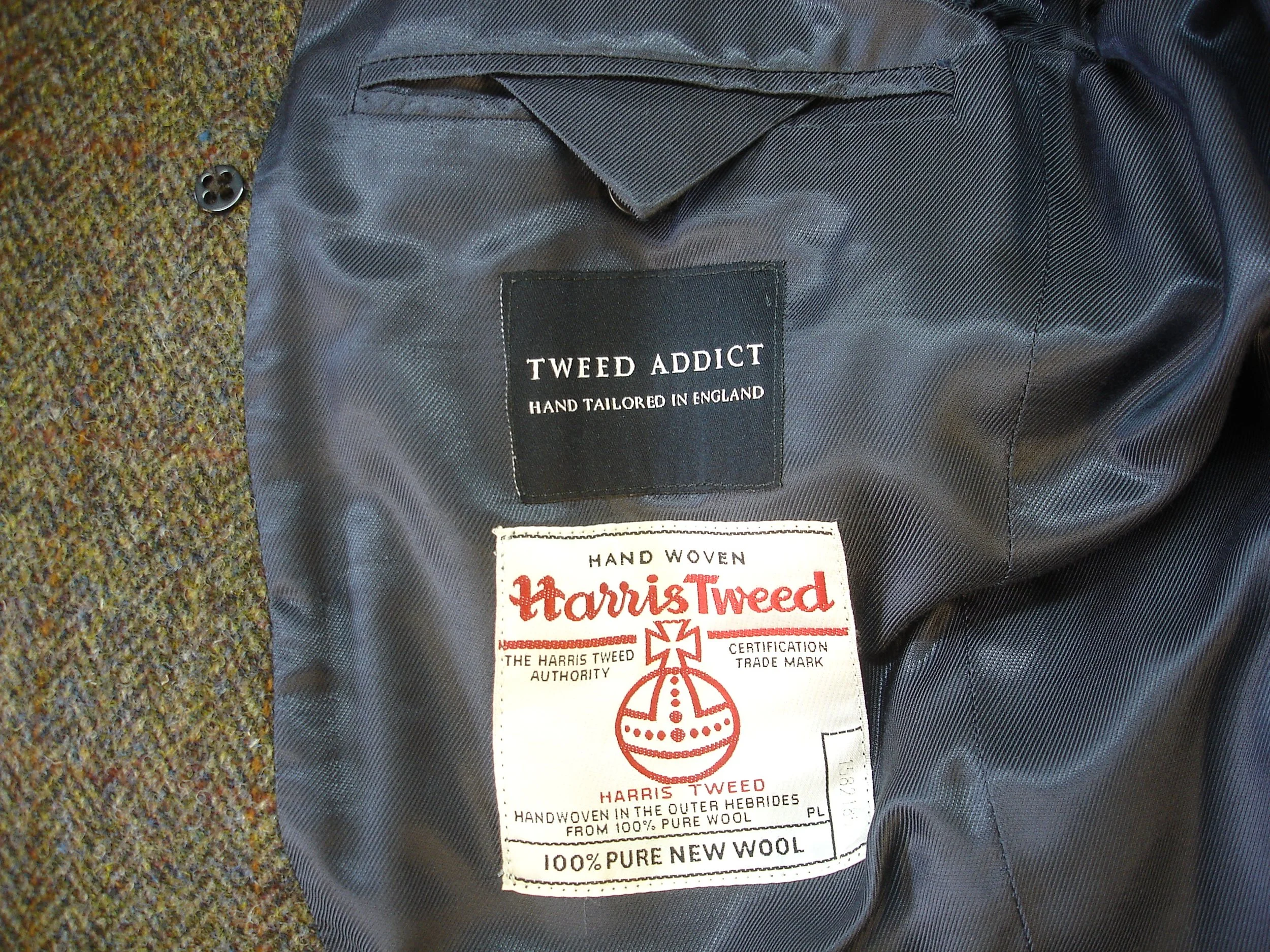 Herringbone Harris Tweed Pea Coat — TWEED ADDICT