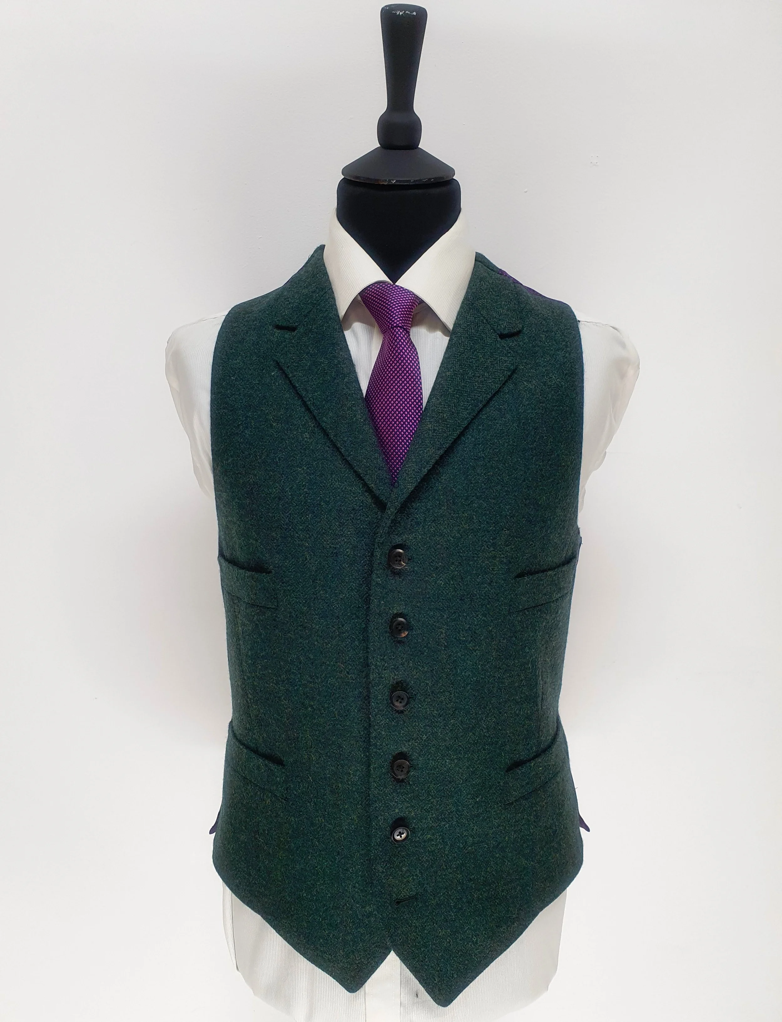 3 Piece Suit in Green Herringbone Cheviot Tweed — TWEED ADDICT