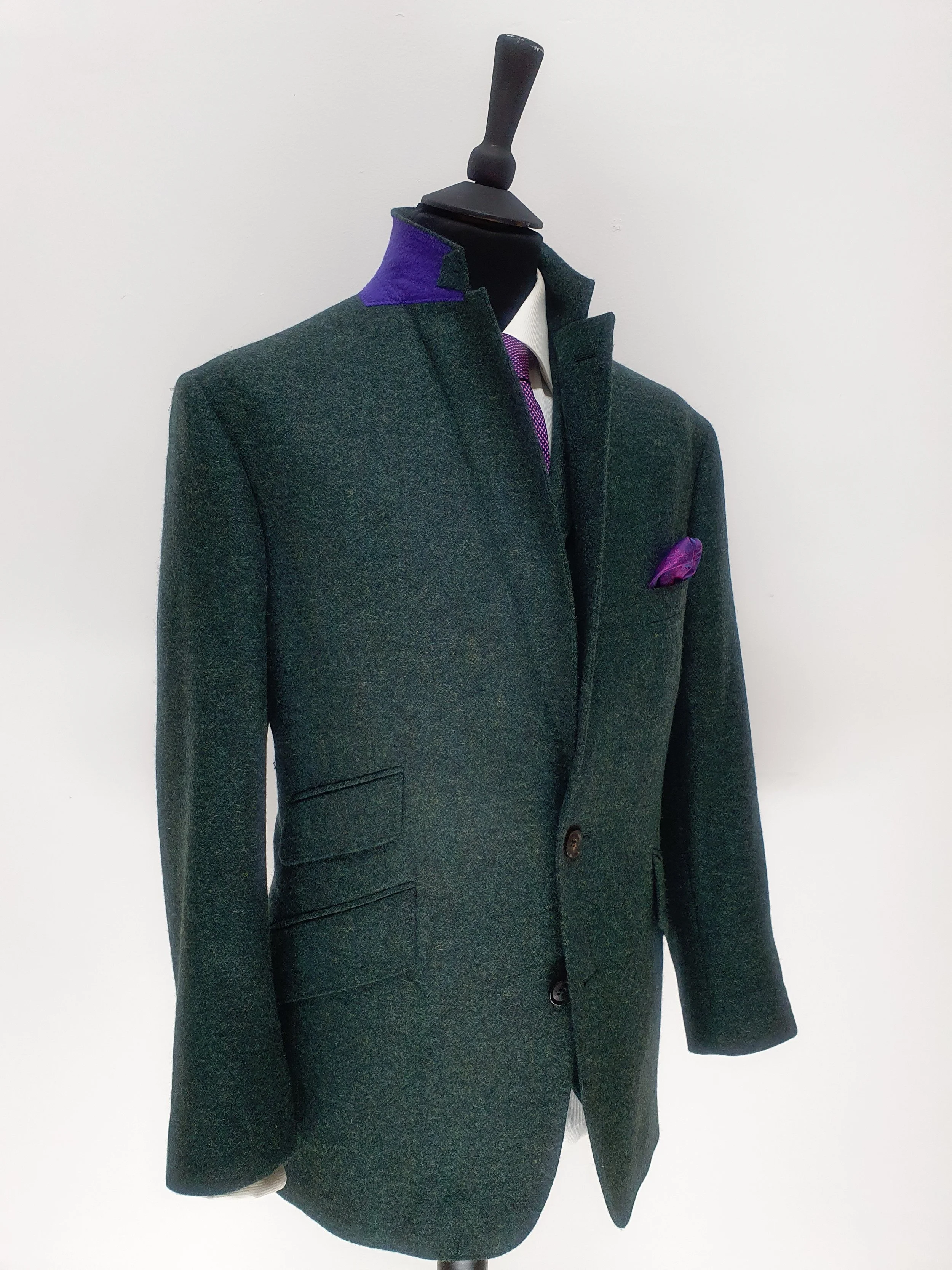 3 Piece Suit in Green Herringbone Cheviot Tweed — TWEED ADDICT