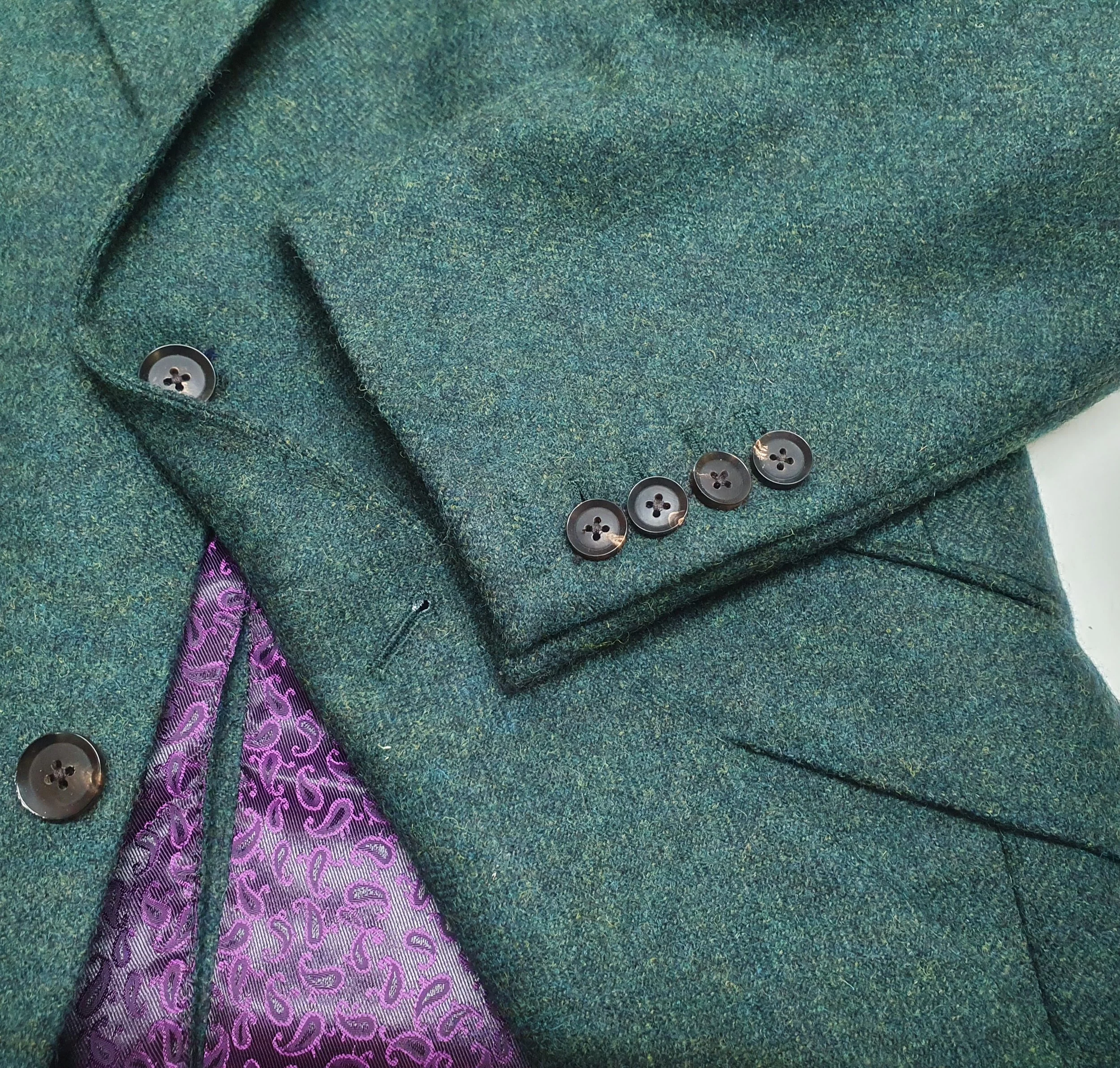 3 Piece Suit in Green Herringbone Cheviot Tweed — TWEED ADDICT