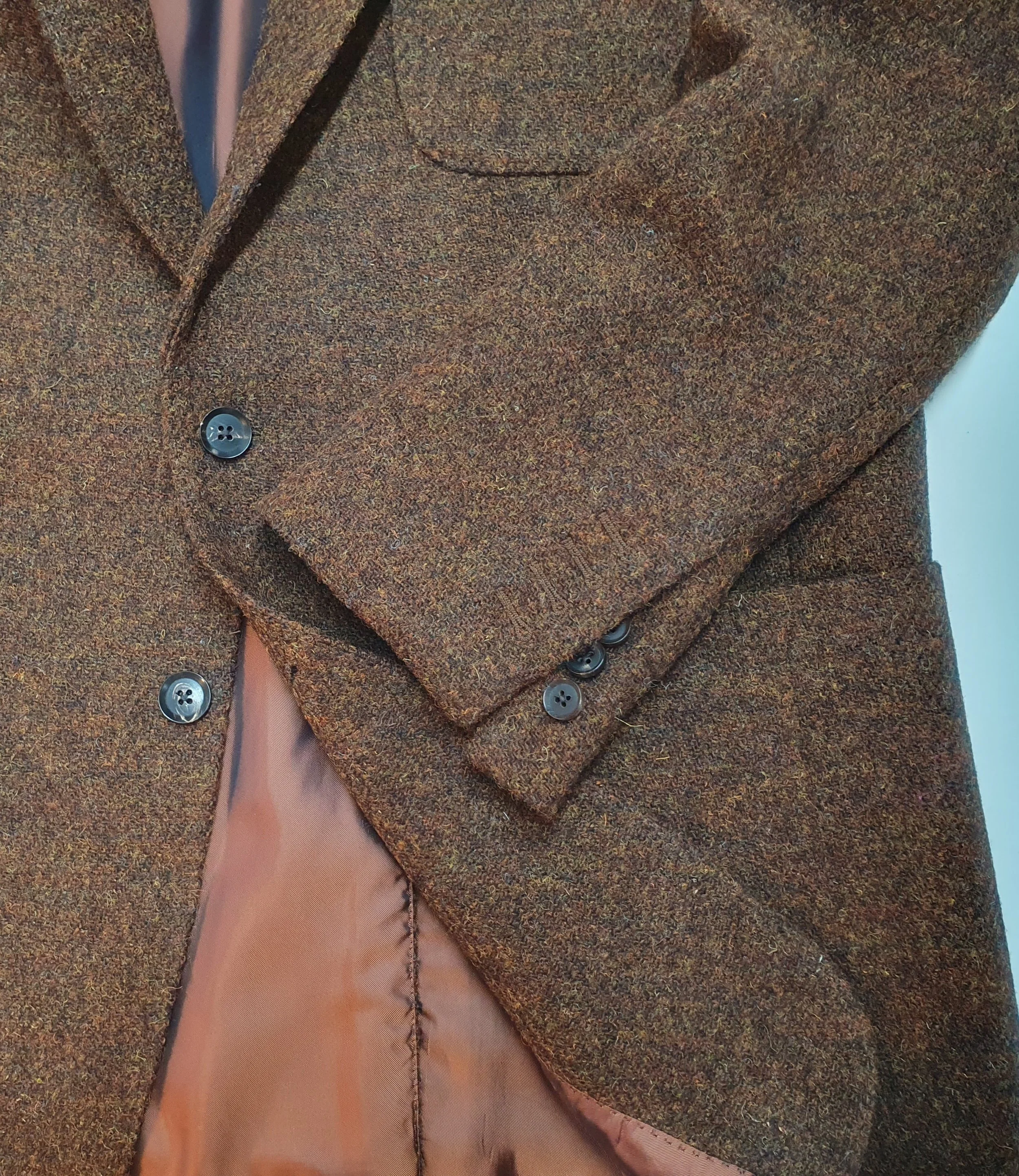 Bespoke Jacket in Rich Brown Harris Tweed — TWEED ADDICT