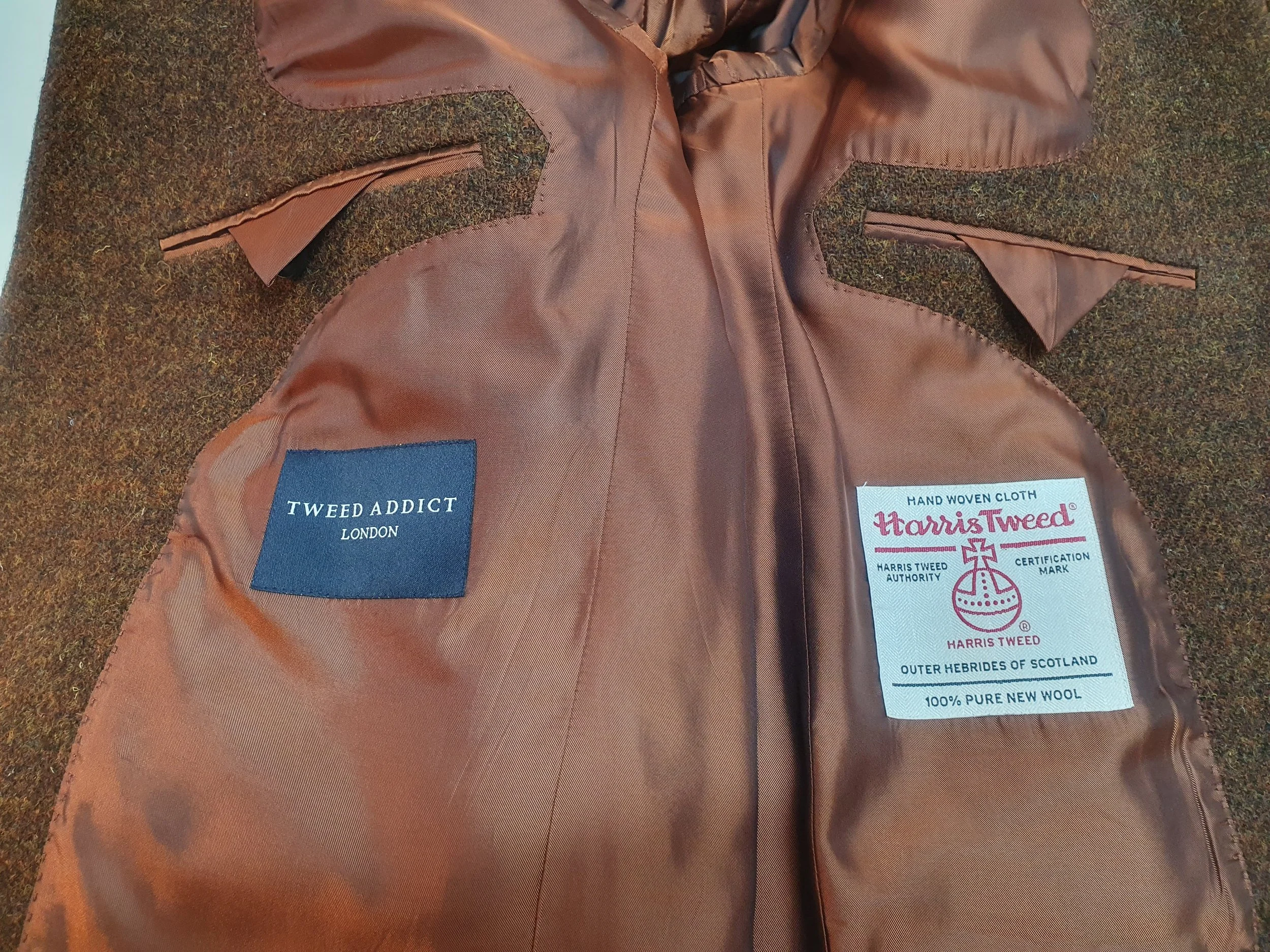 Bespoke Jacket in Rich Brown Harris Tweed — TWEED ADDICT