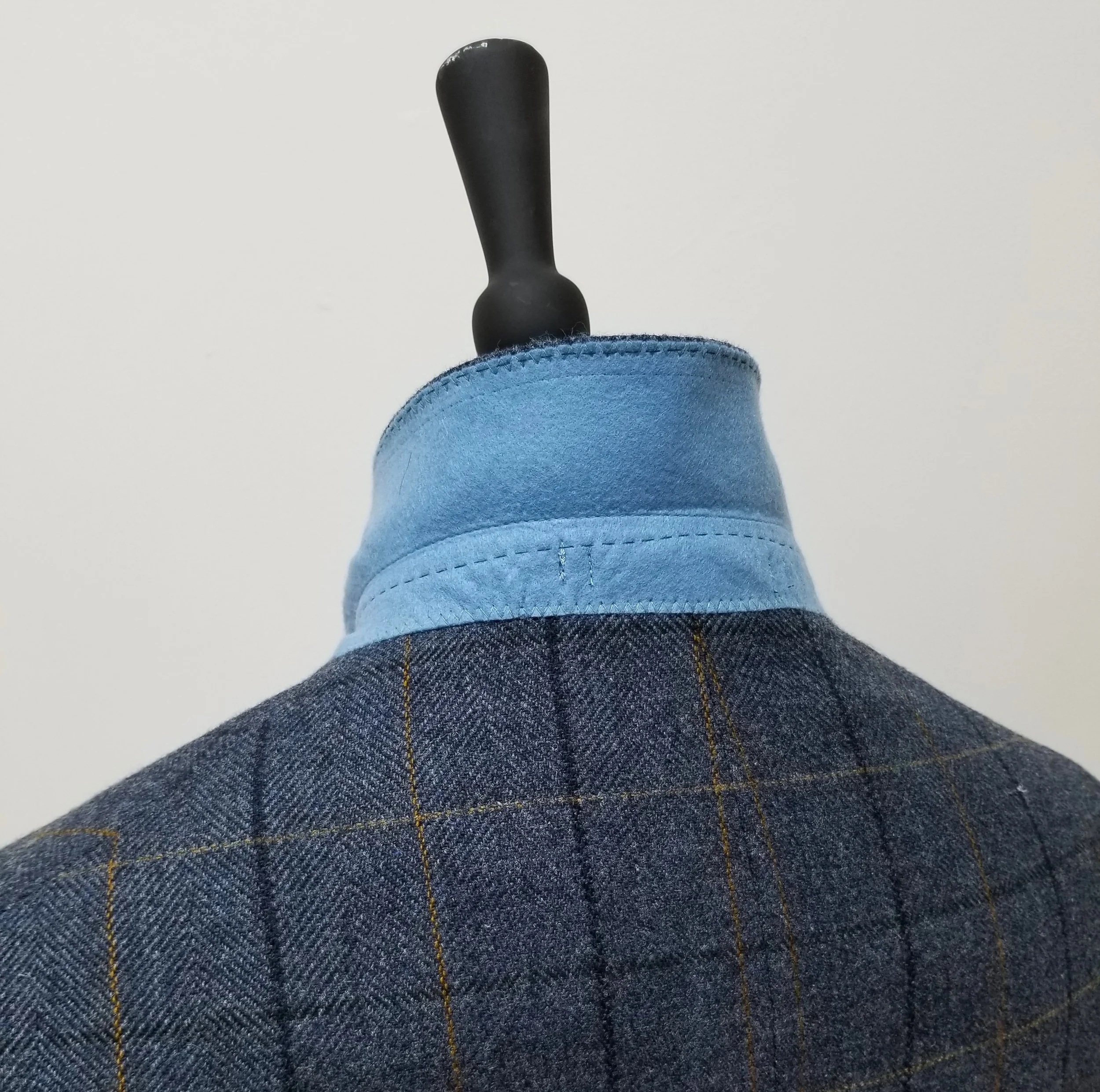 3 Piece Suit in Denim Blue Checked Tweed — TWEED ADDICT