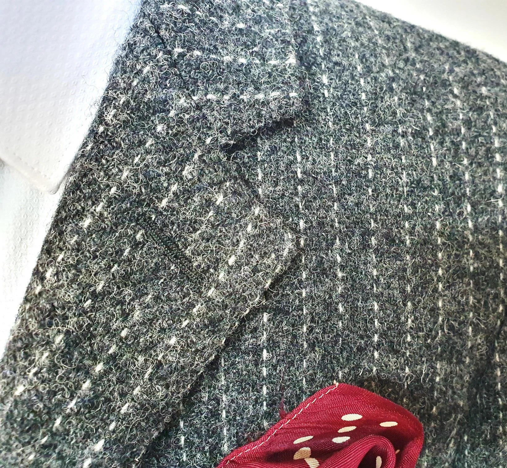 Harris Tweed Jacket with Broken Pinstripe Weave — TWEED ADDICT