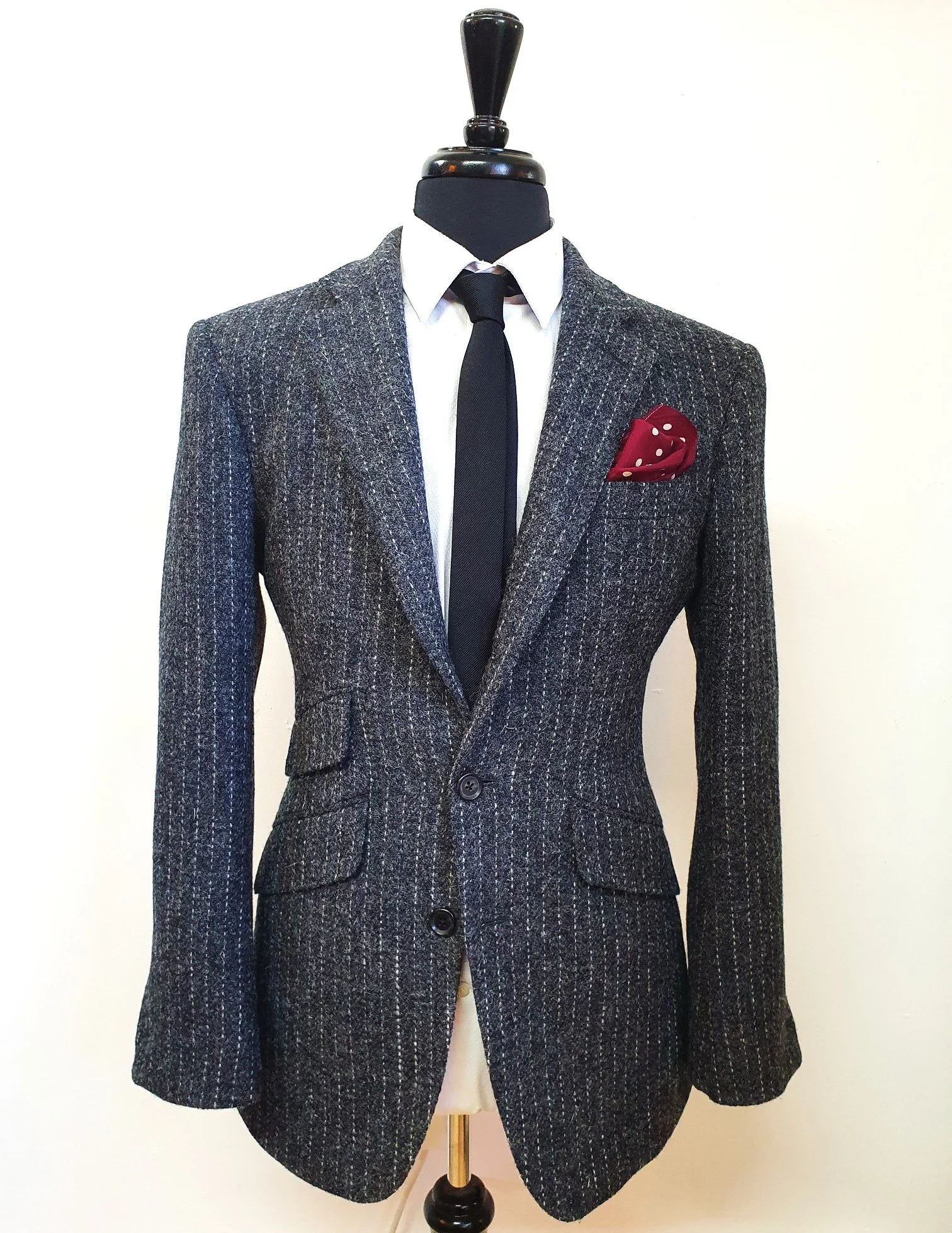 Harris Tweed Jacket with Broken Pinstripe Weave — TWEED ADDICT