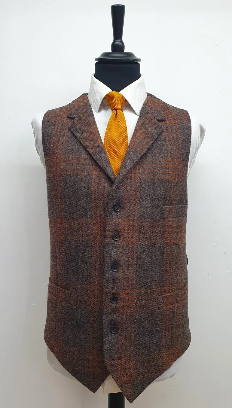 3 Piece Suit in Brown Check Tweed by Fox Brothers — TWEED ADDICT