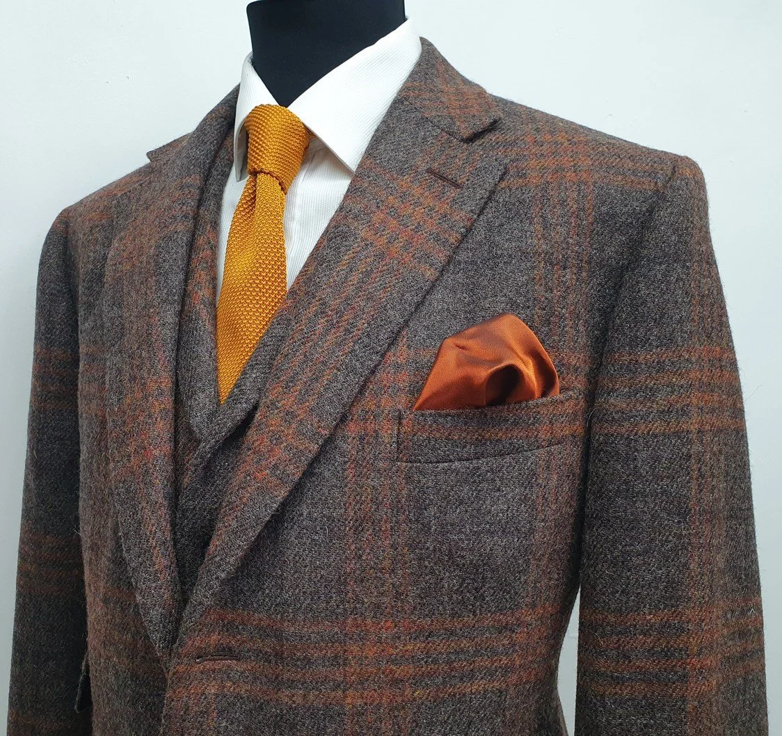 3 Piece Suit in Brown Check Tweed by Fox Brothers — TWEED ADDICT