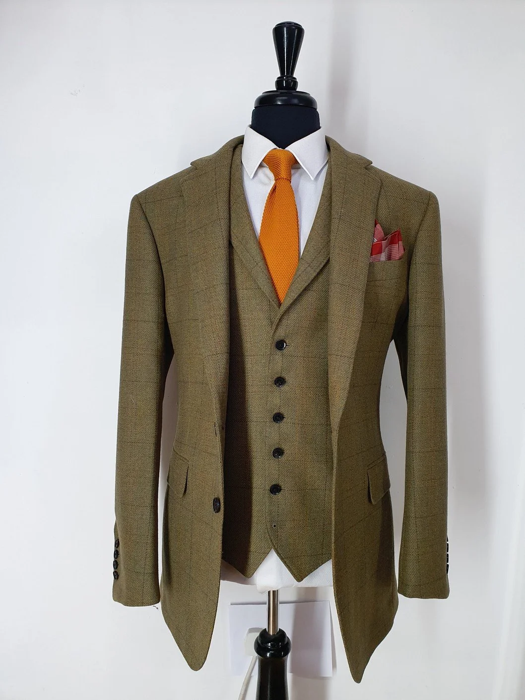 3 Piece Suit in Lovat Mill Kirkton Green Check Tweed — TWEED ADDICT