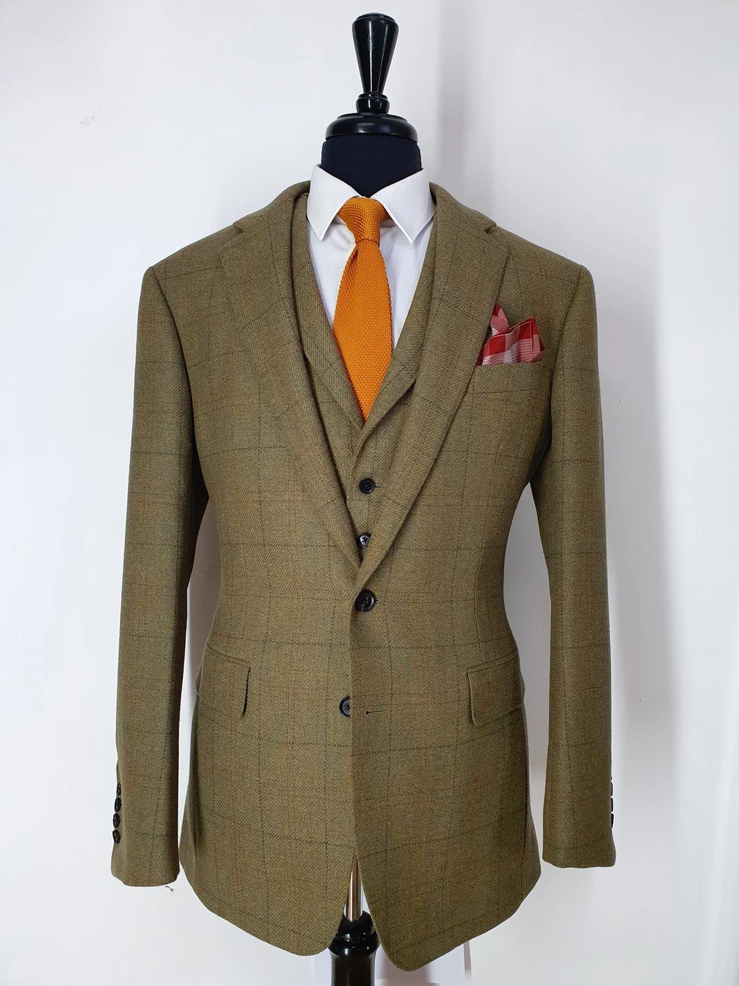 3 Piece Suit in Lovat Mill Kirkton Green Check Tweed — TWEED ADDICT