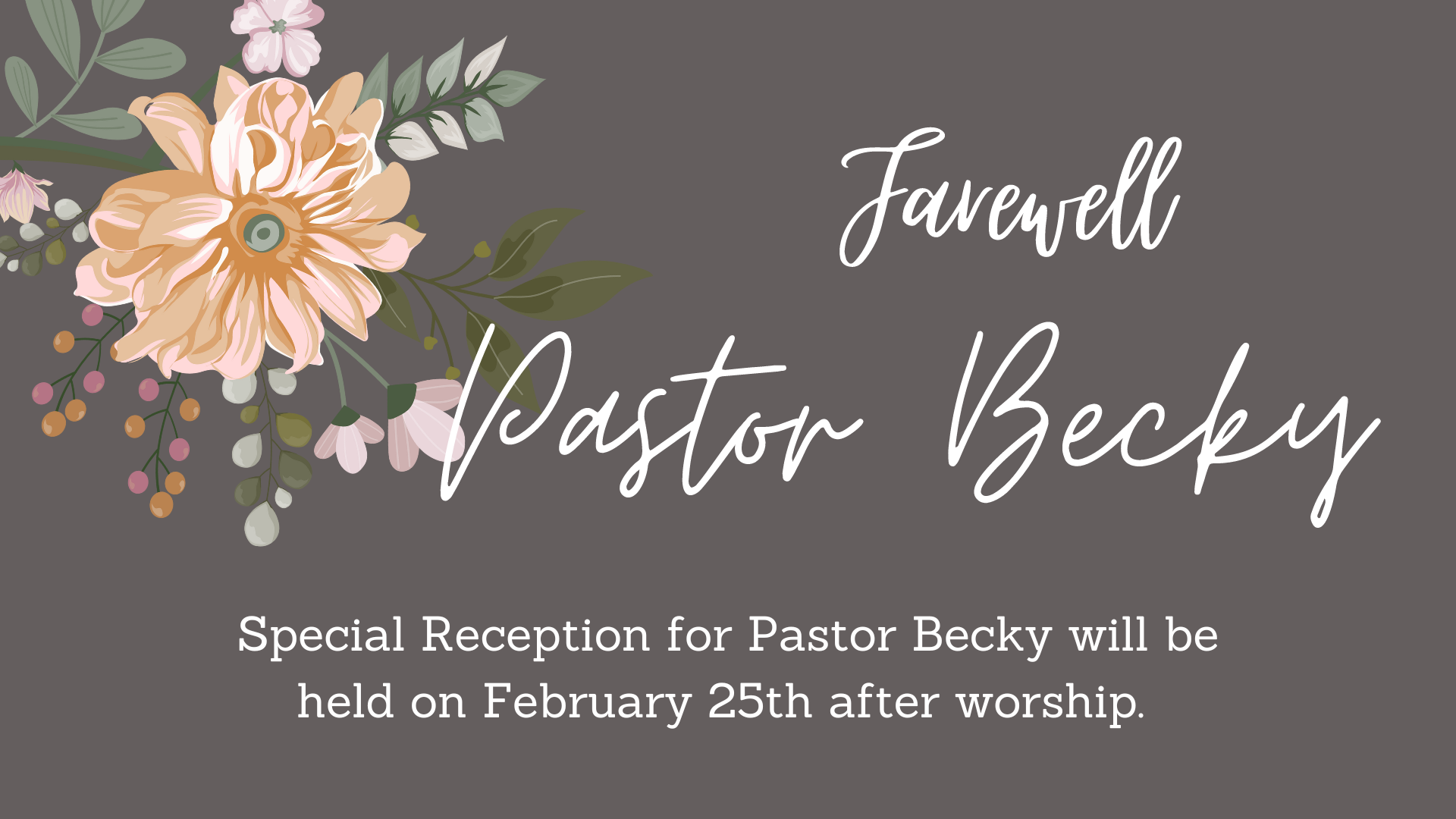 Pastor Becky Farewell Reception — Fox Valley Presbyterian Church
