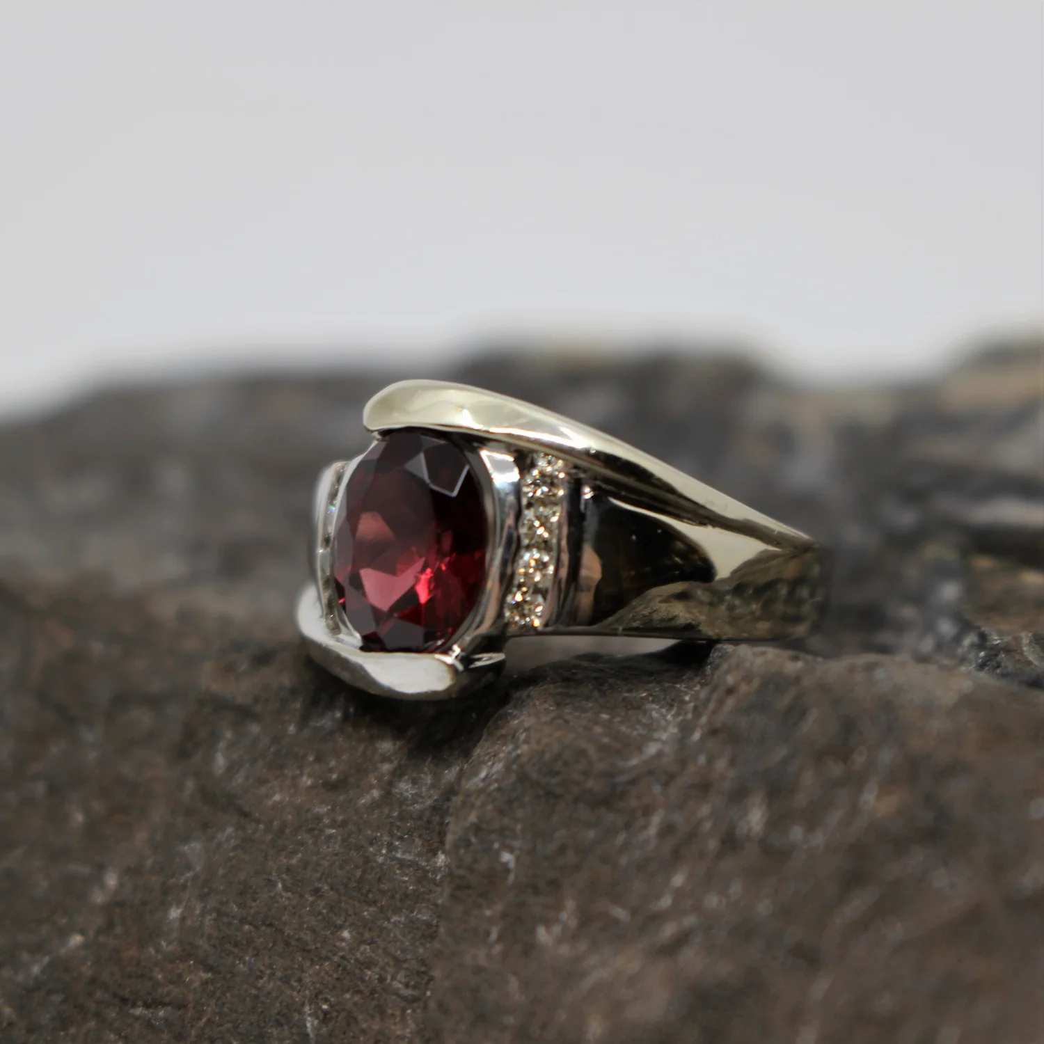 Garnet Ring For Men