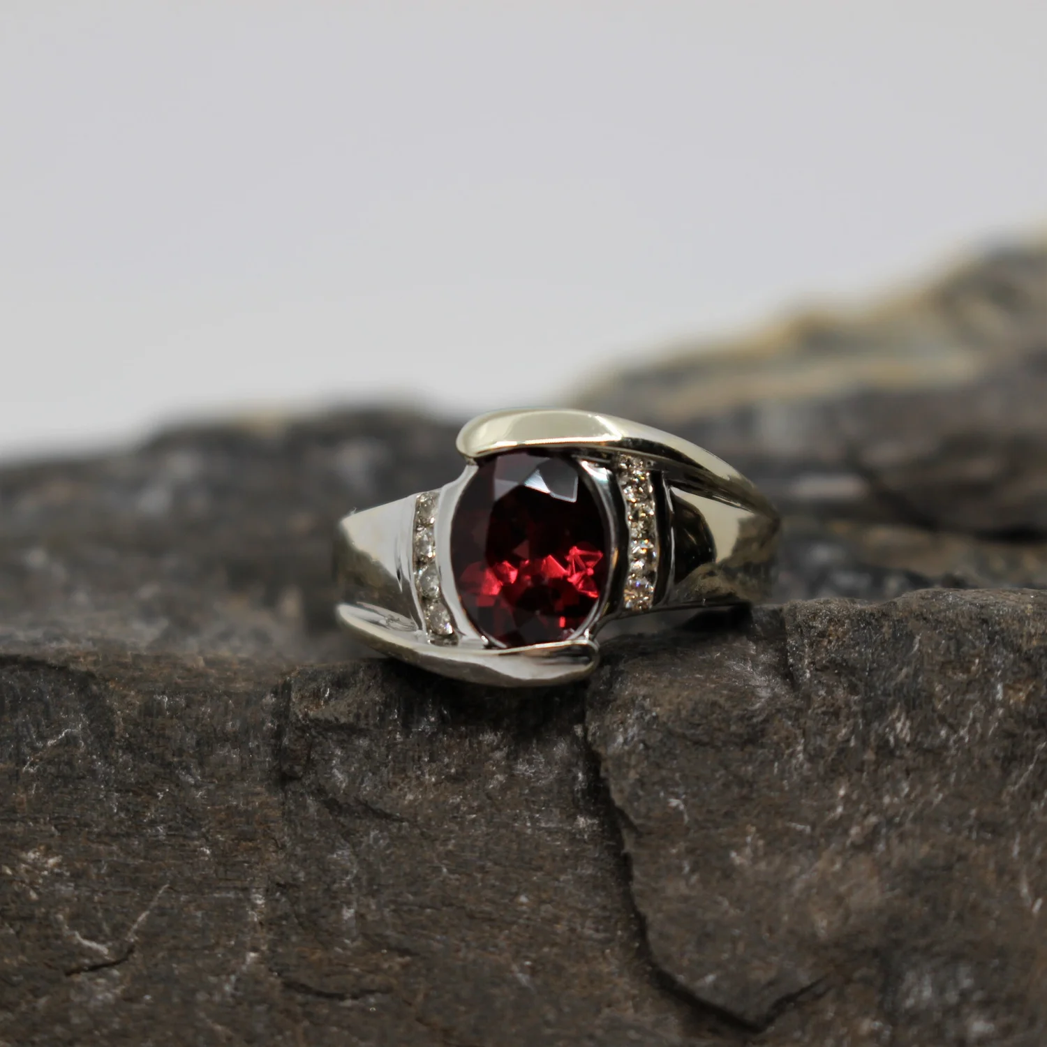 Garnet Ring For Men