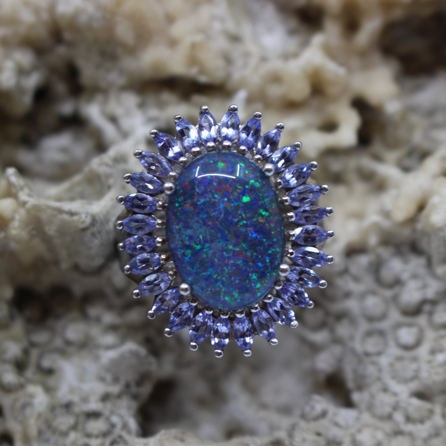 Opal Triplet Ring