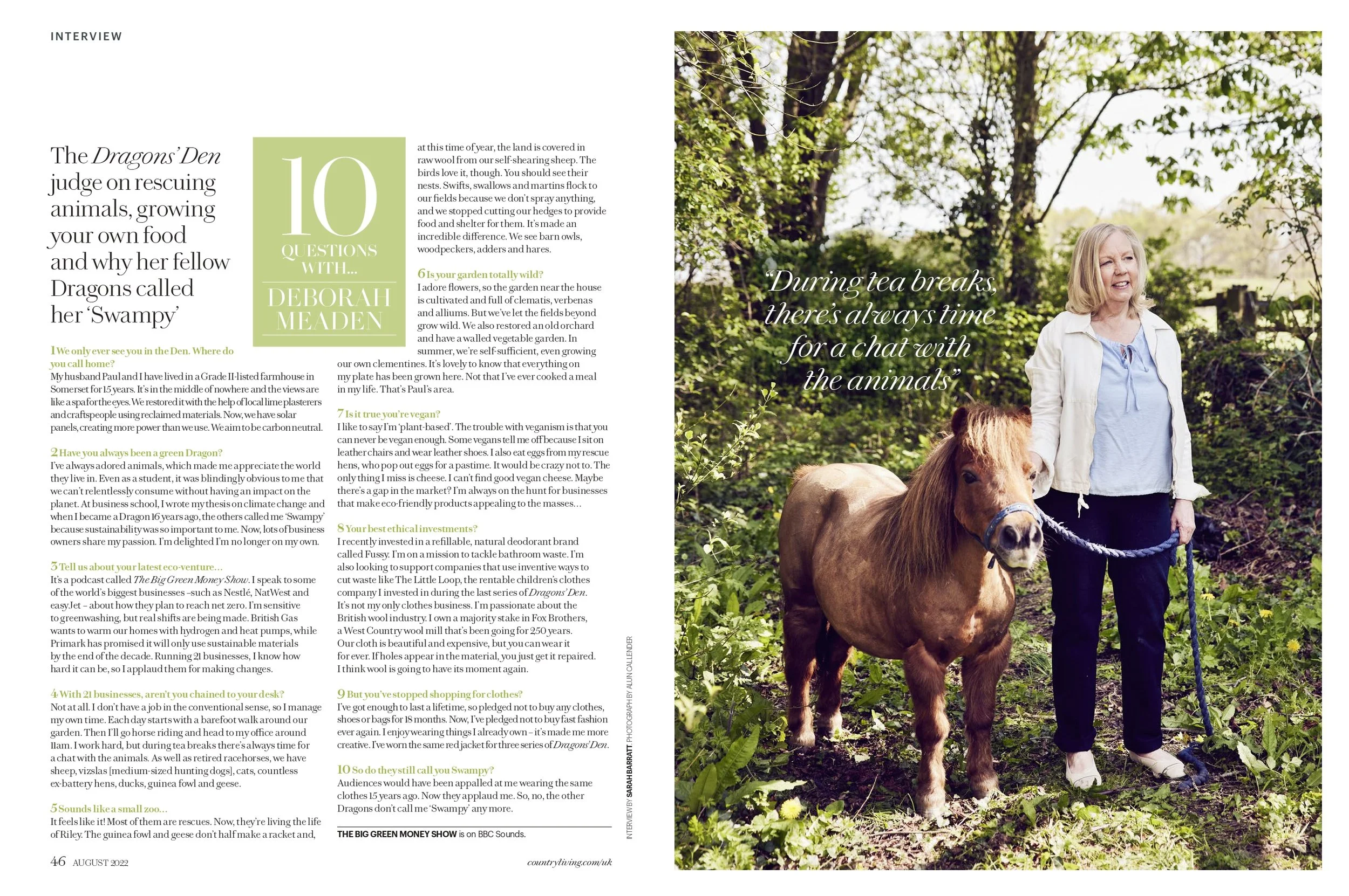 An Interview with Deborah Meaden — Sarah Barratt