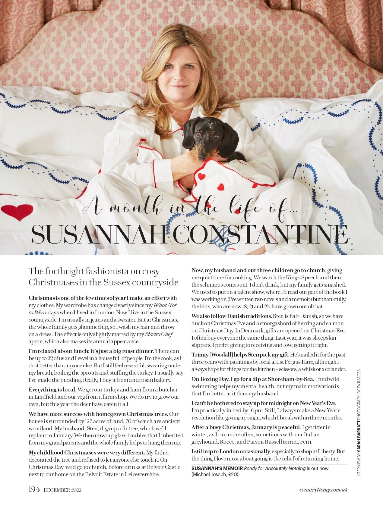 A Month in the Life Of Susannah Constantine — Sarah Barratt