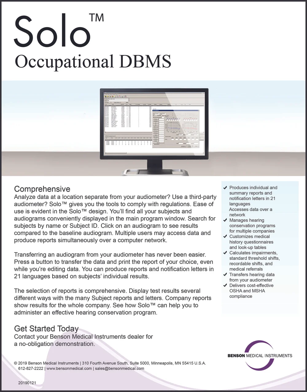 Solo Software — Benson Medical Instruments | Audiometer, Spirometer ...