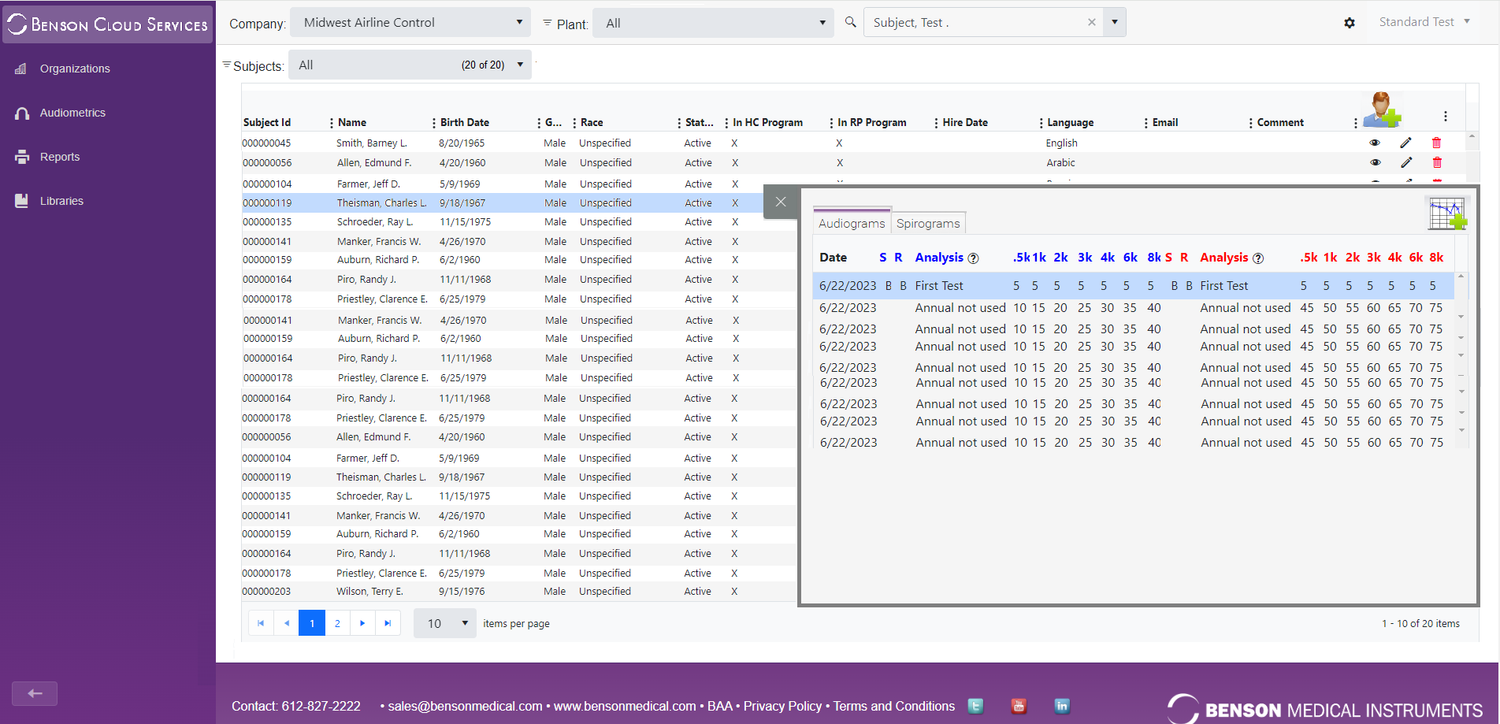 Benson Cloud Services — Benson Medical Instruments | Audiometer ...