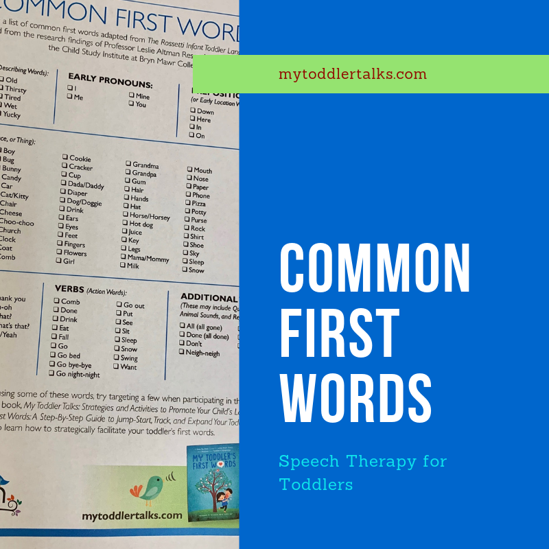 Common First Words: Toddler Speech Therapy — My Toddler Talks