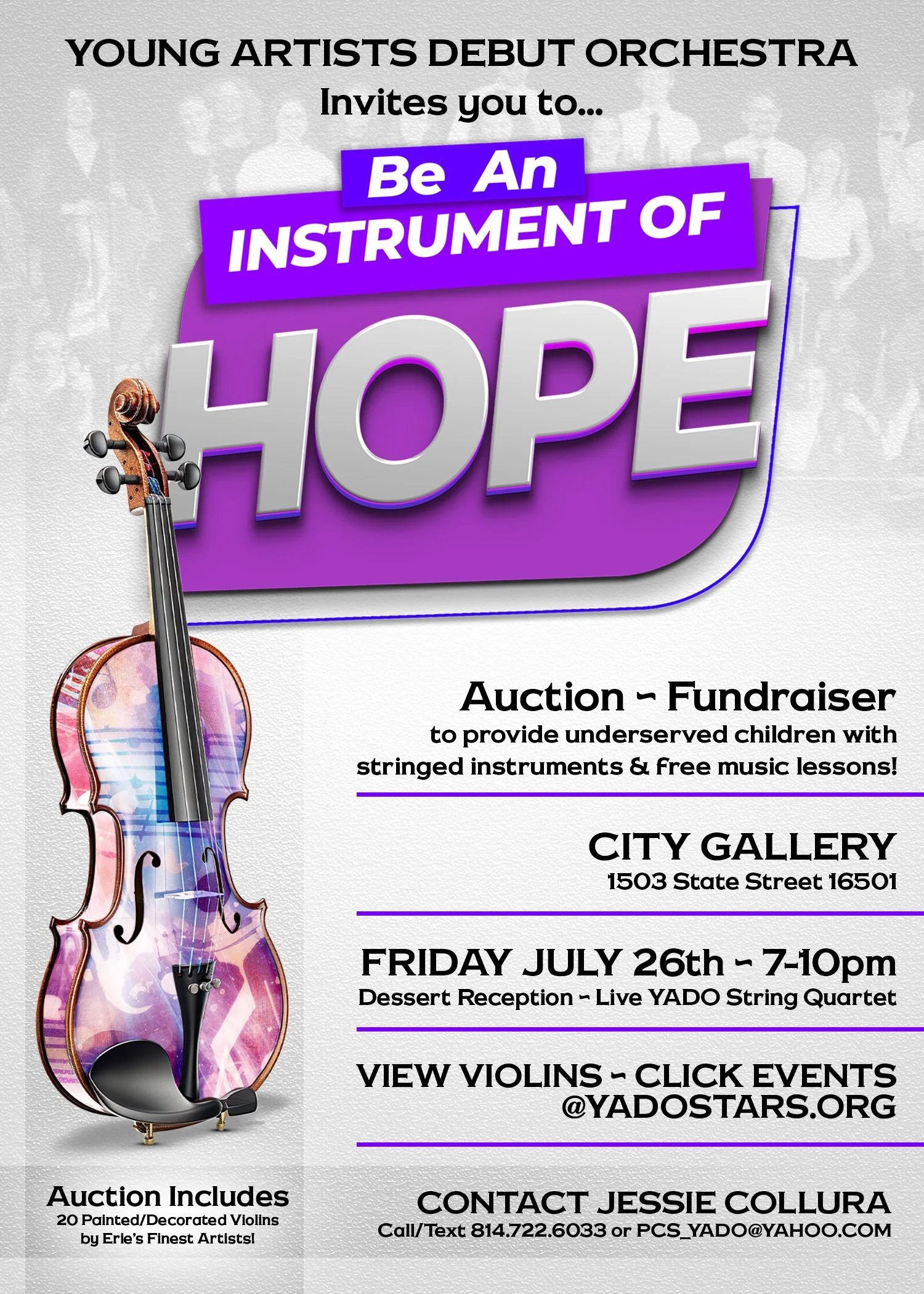 Instruments of Hope Fundraiser — Young Artists Debut Orchestra