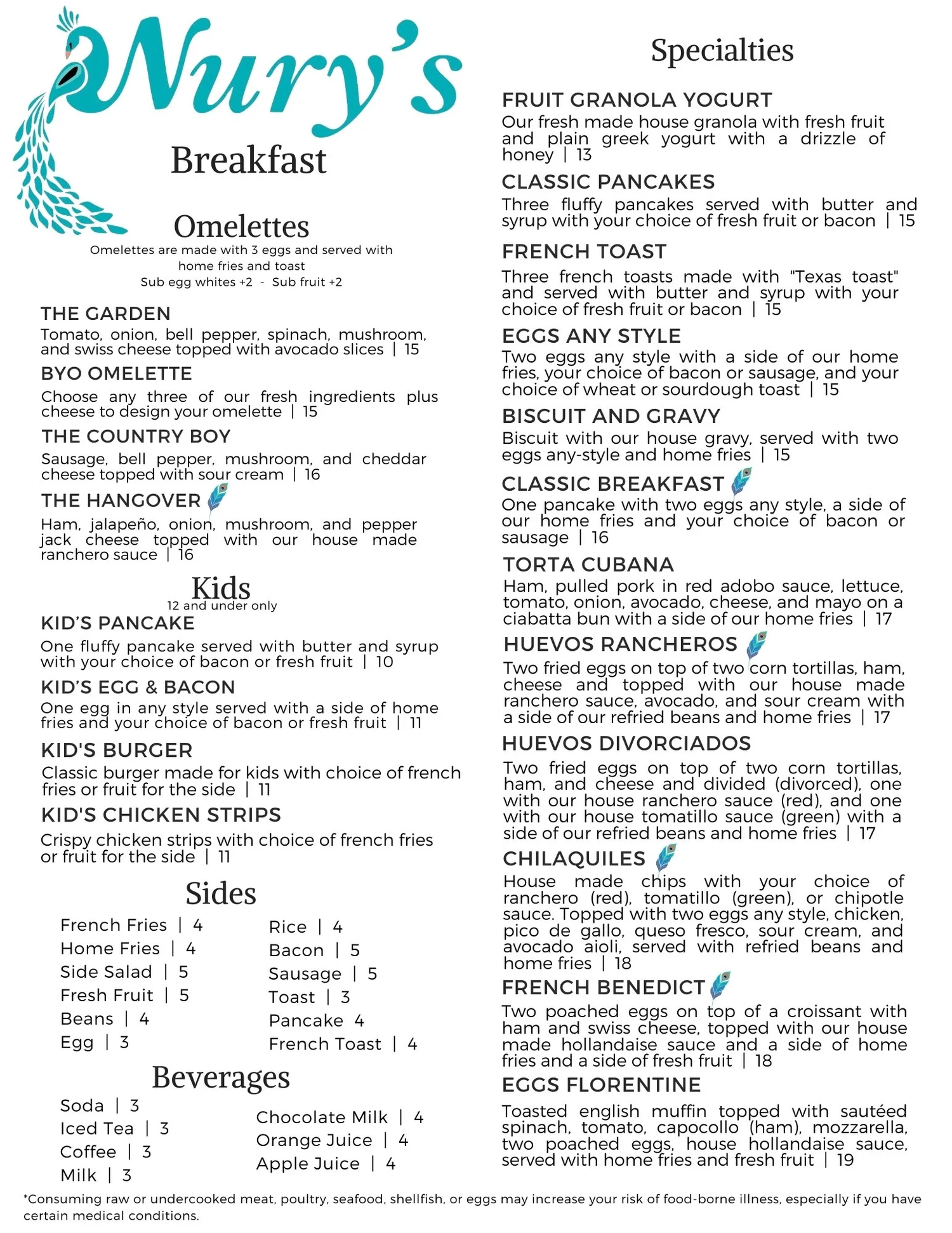 Nury's Breakfast & Lunch — Home