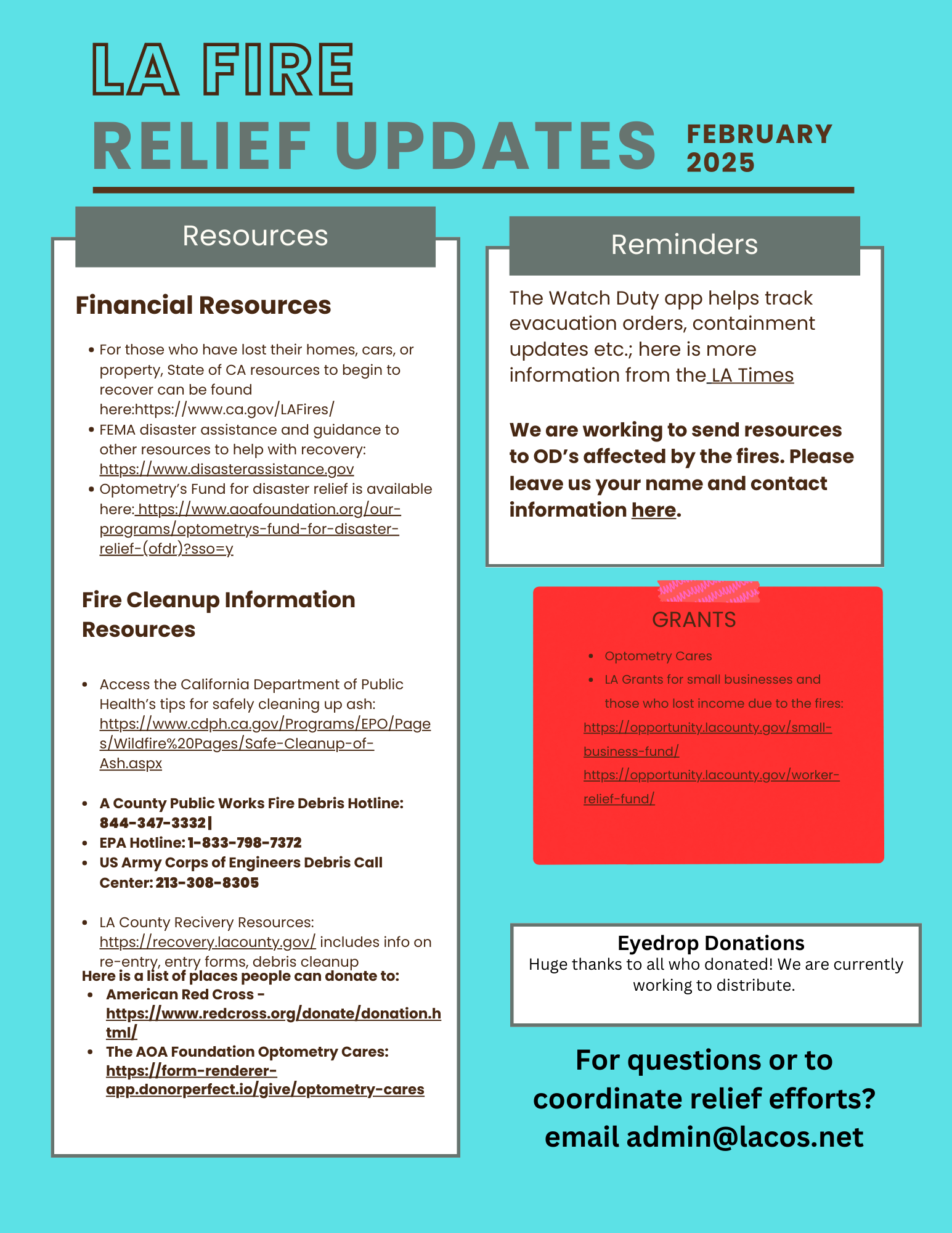 LA Fire Relief Updated Information Feb 2025 — Los Angeles County ...