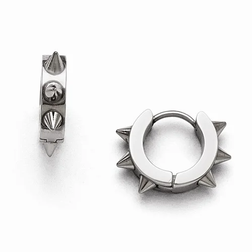 Silver Spike Hoop Earrings