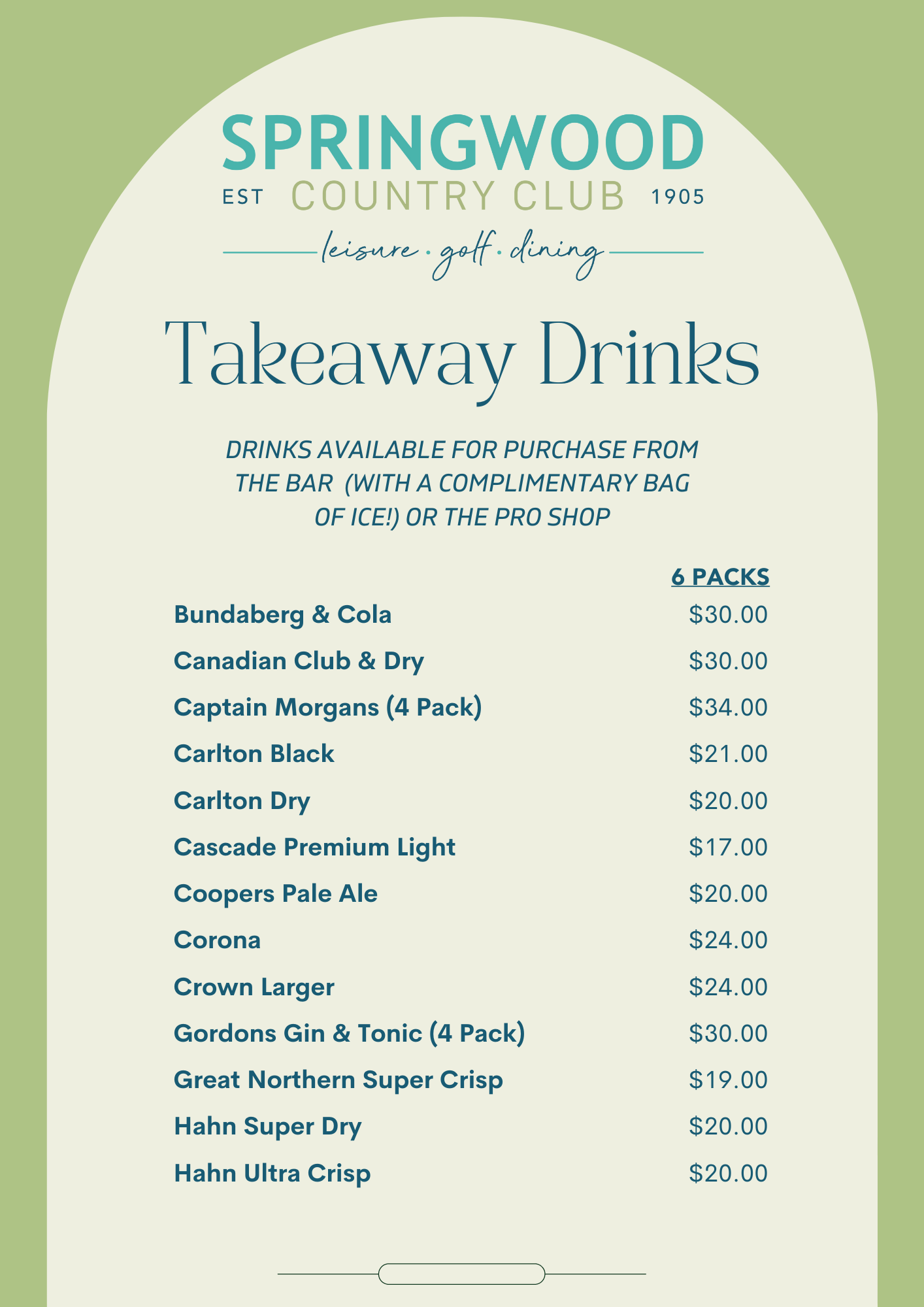 What's On — SPRINGWOOD COUNTRY CLUB