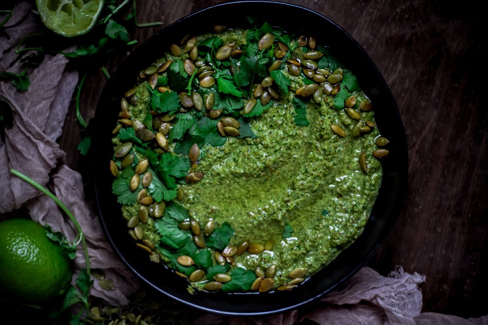 Roasted Tomatillo Sikil Pak Recipe (Mayan pumpkin seed dip) — Inherited ...