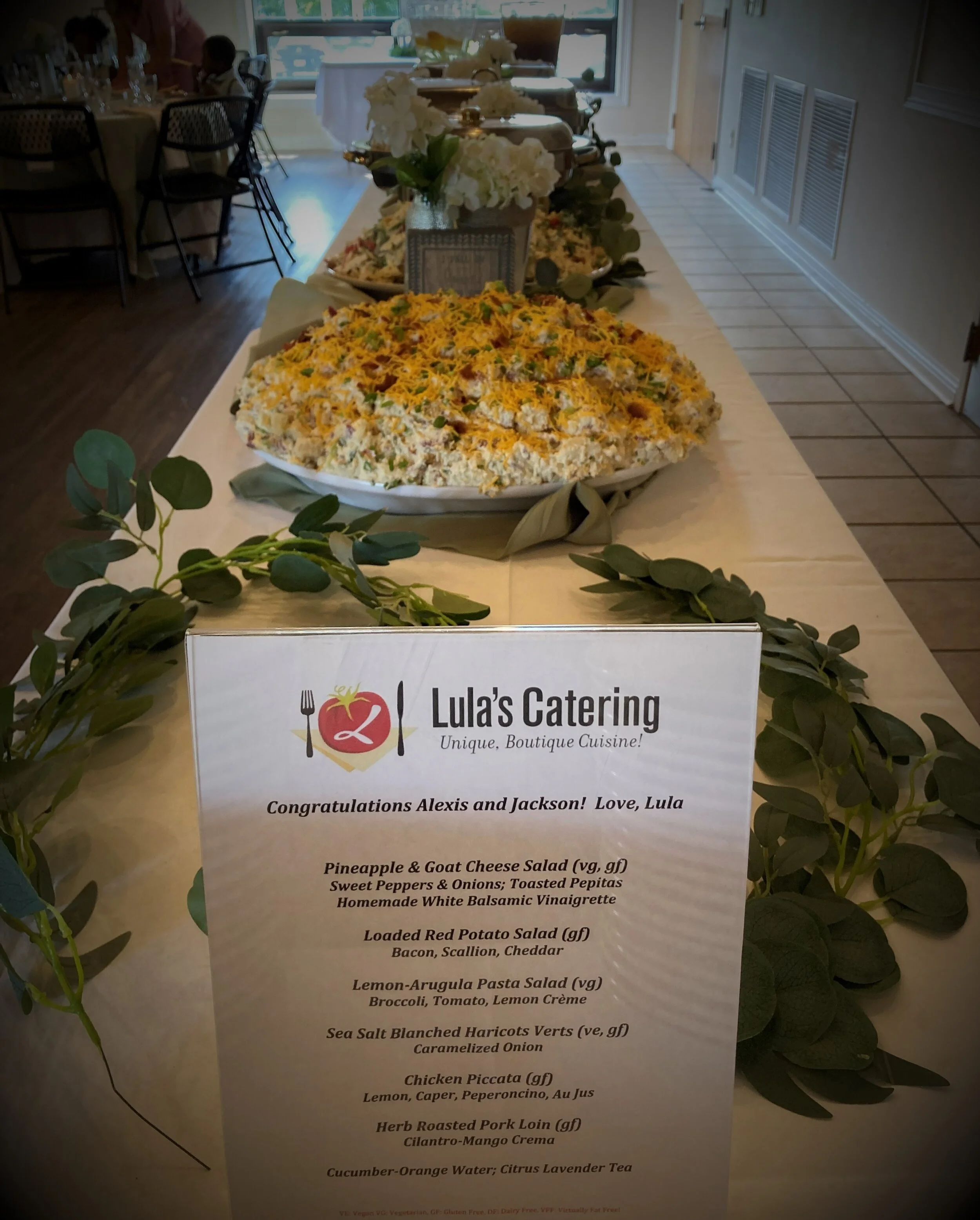 Board Meeting Menu — Lula's Catering