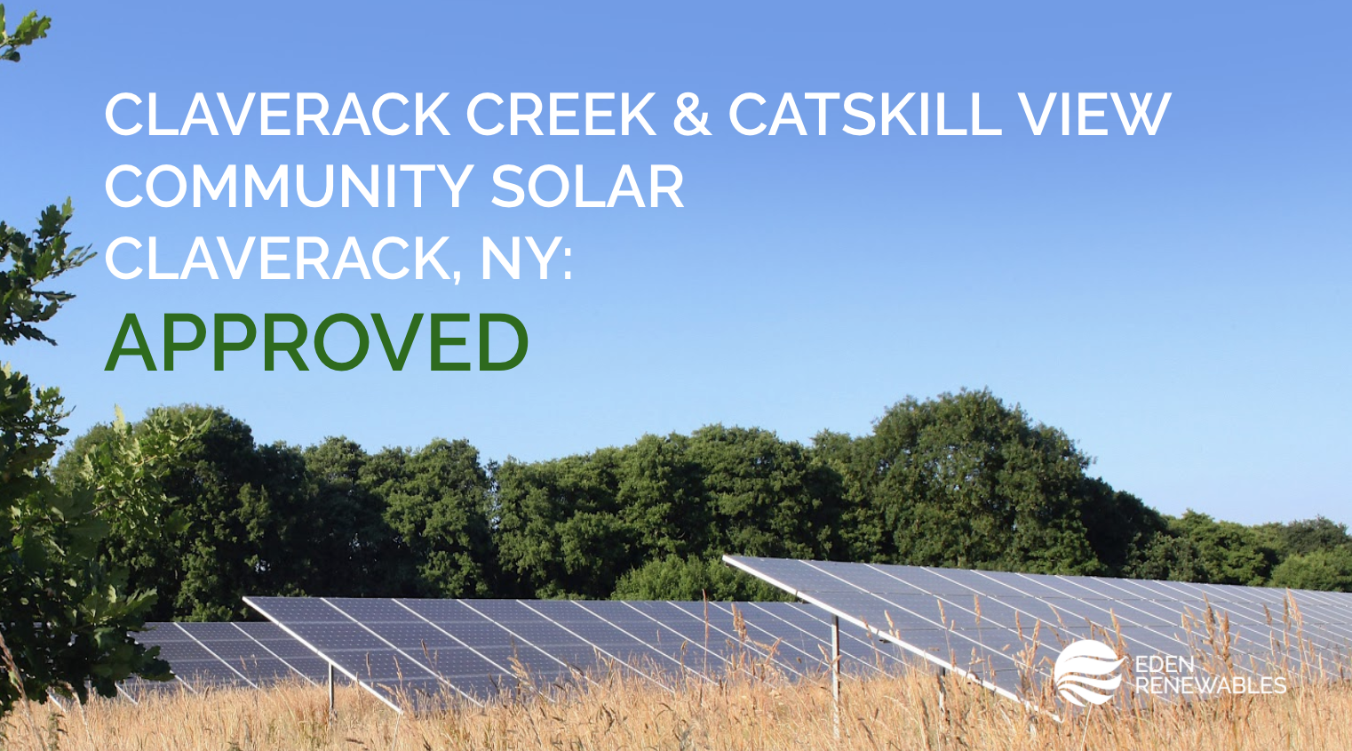 Claverack community solar projects win approval — Eden Renewables