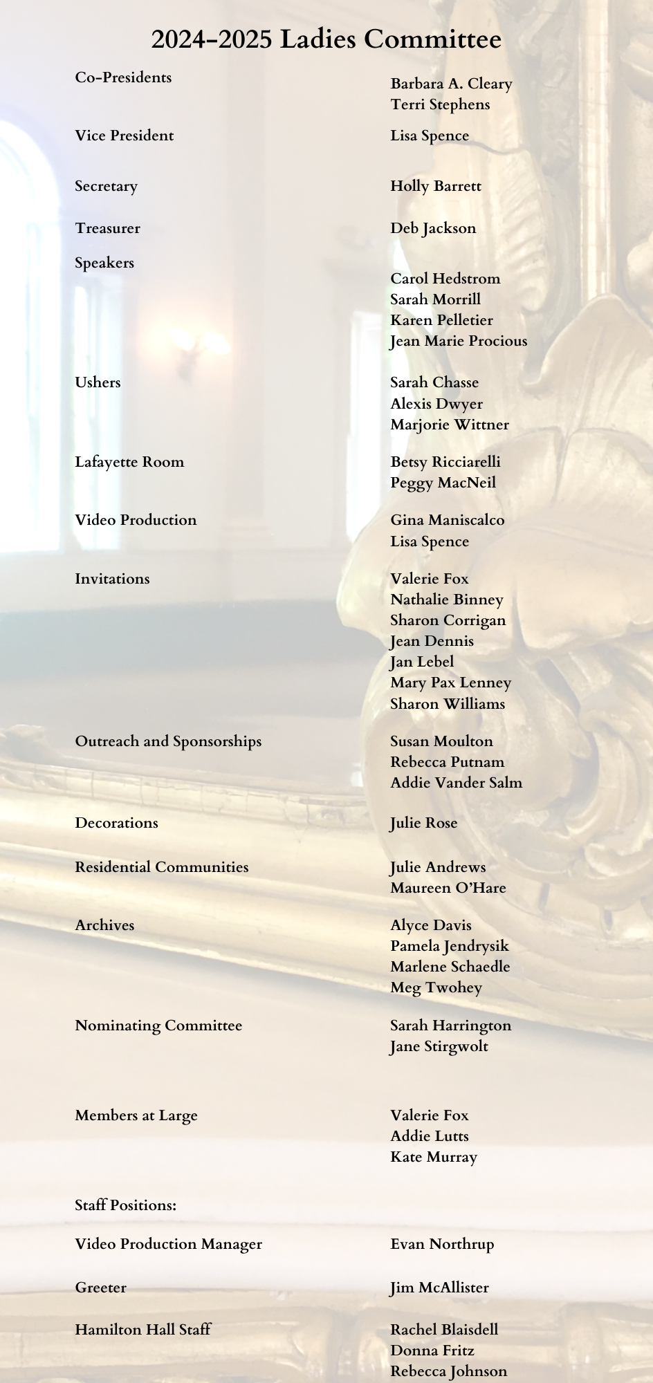 2023 Ladies' Committee — Hamilton Hall