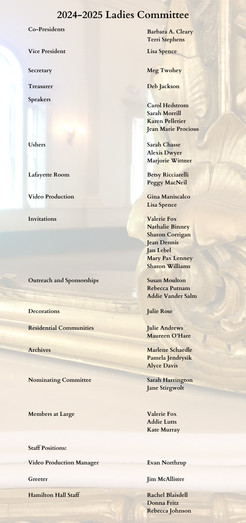 2023 Ladies' Committee — Hamilton Hall