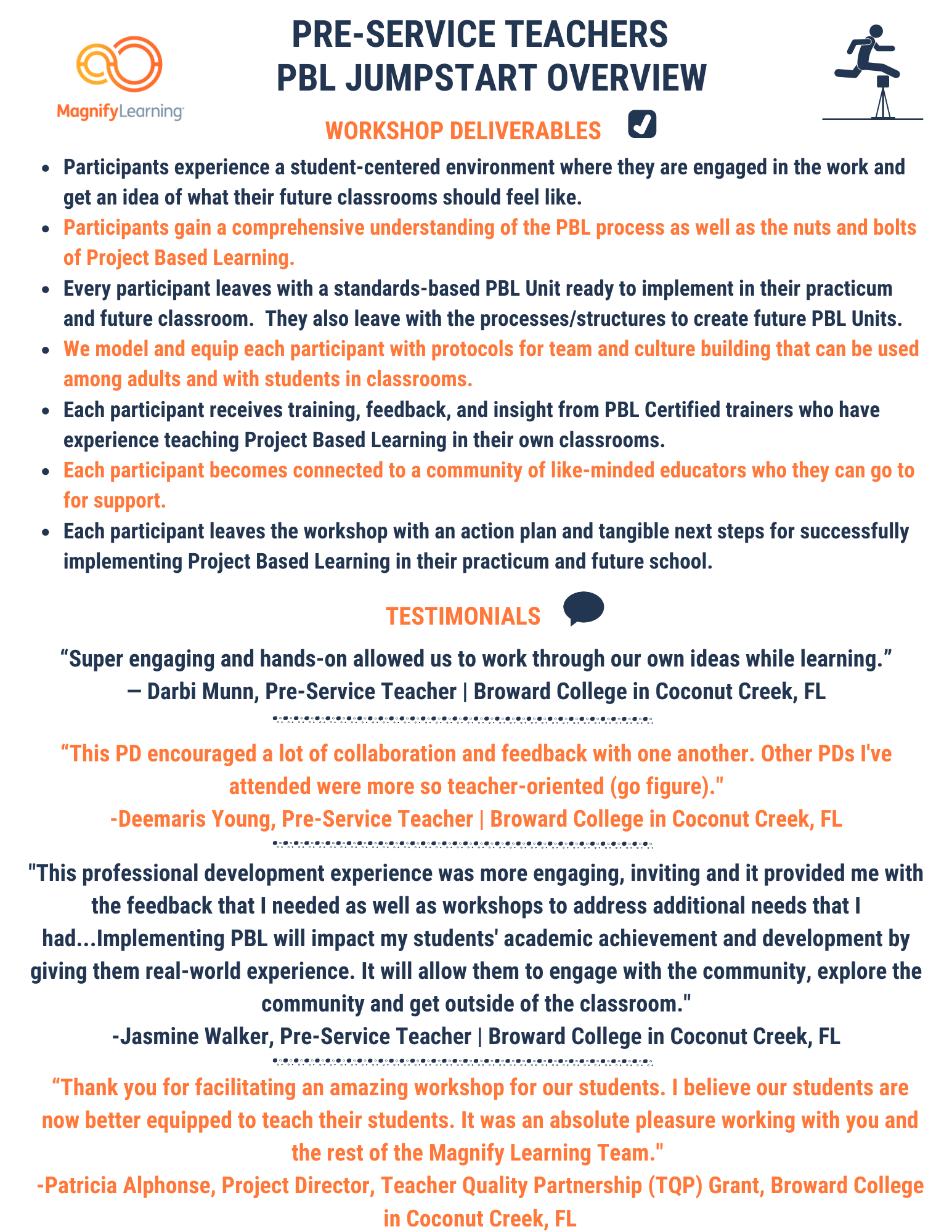 Preservice Teacher PBL Jumpstart Workshop Overview — Magnify Learning