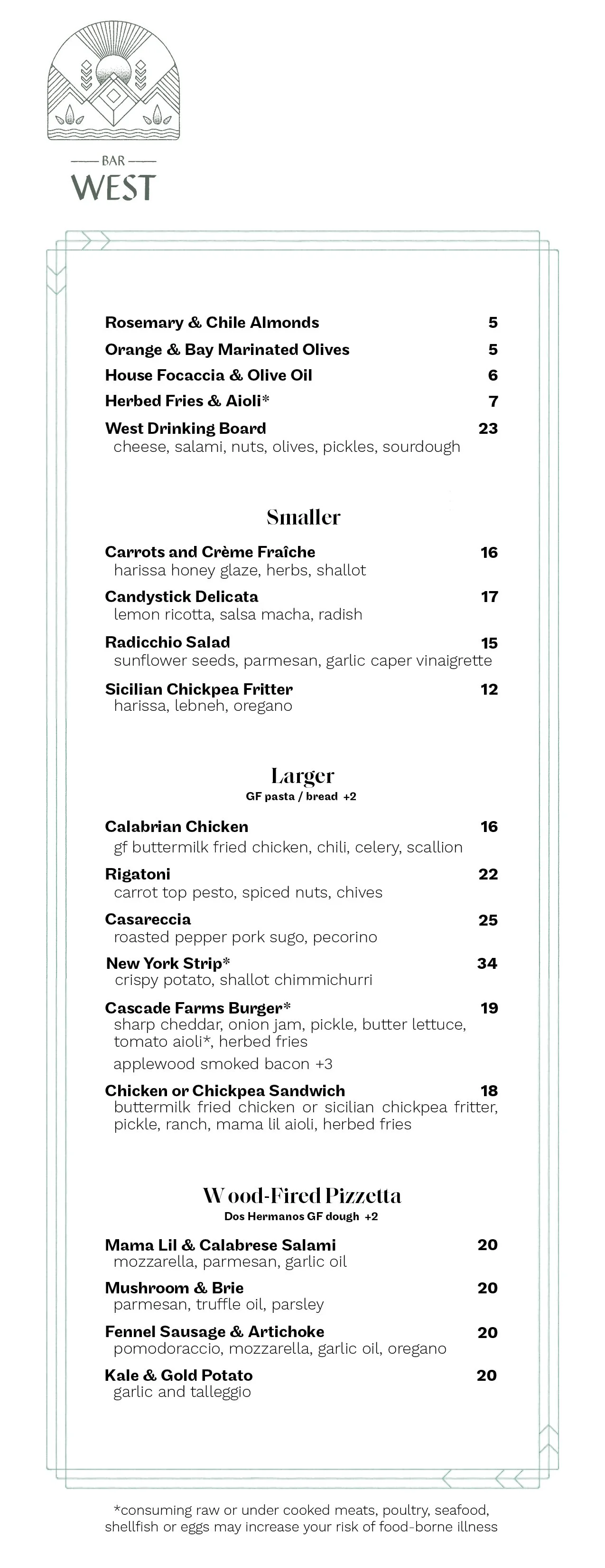 Menus — West