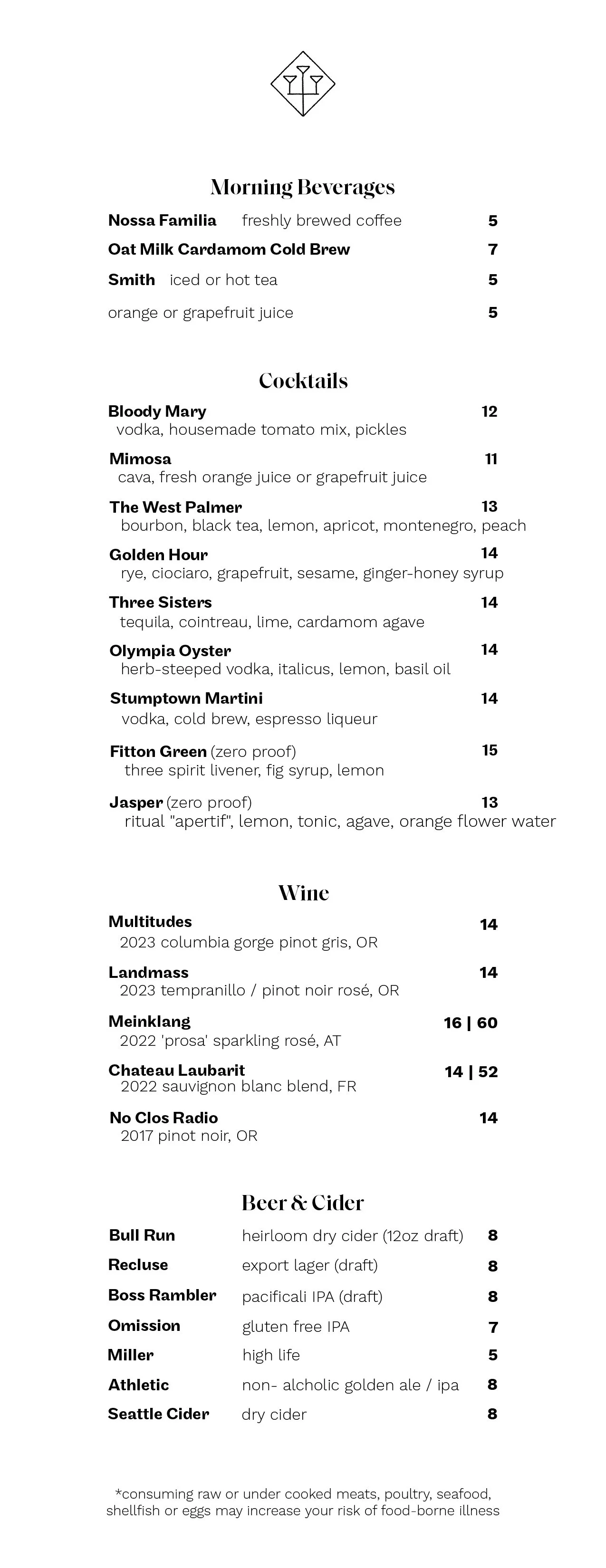Menus — West