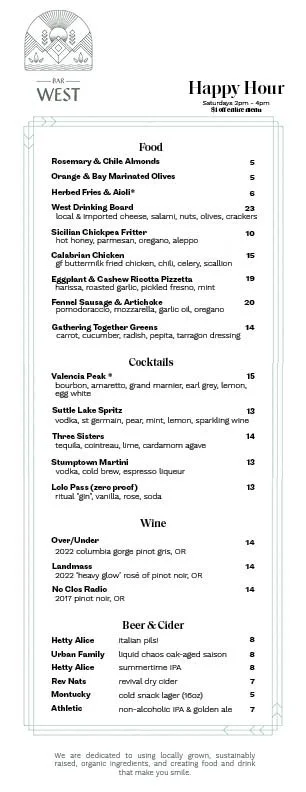 Menus — West