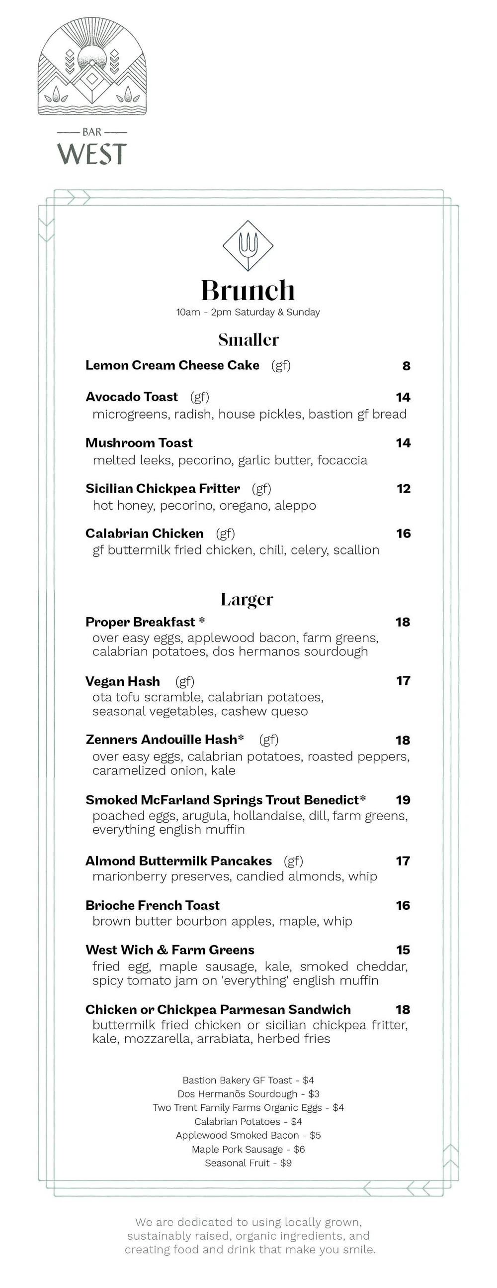Menus — West